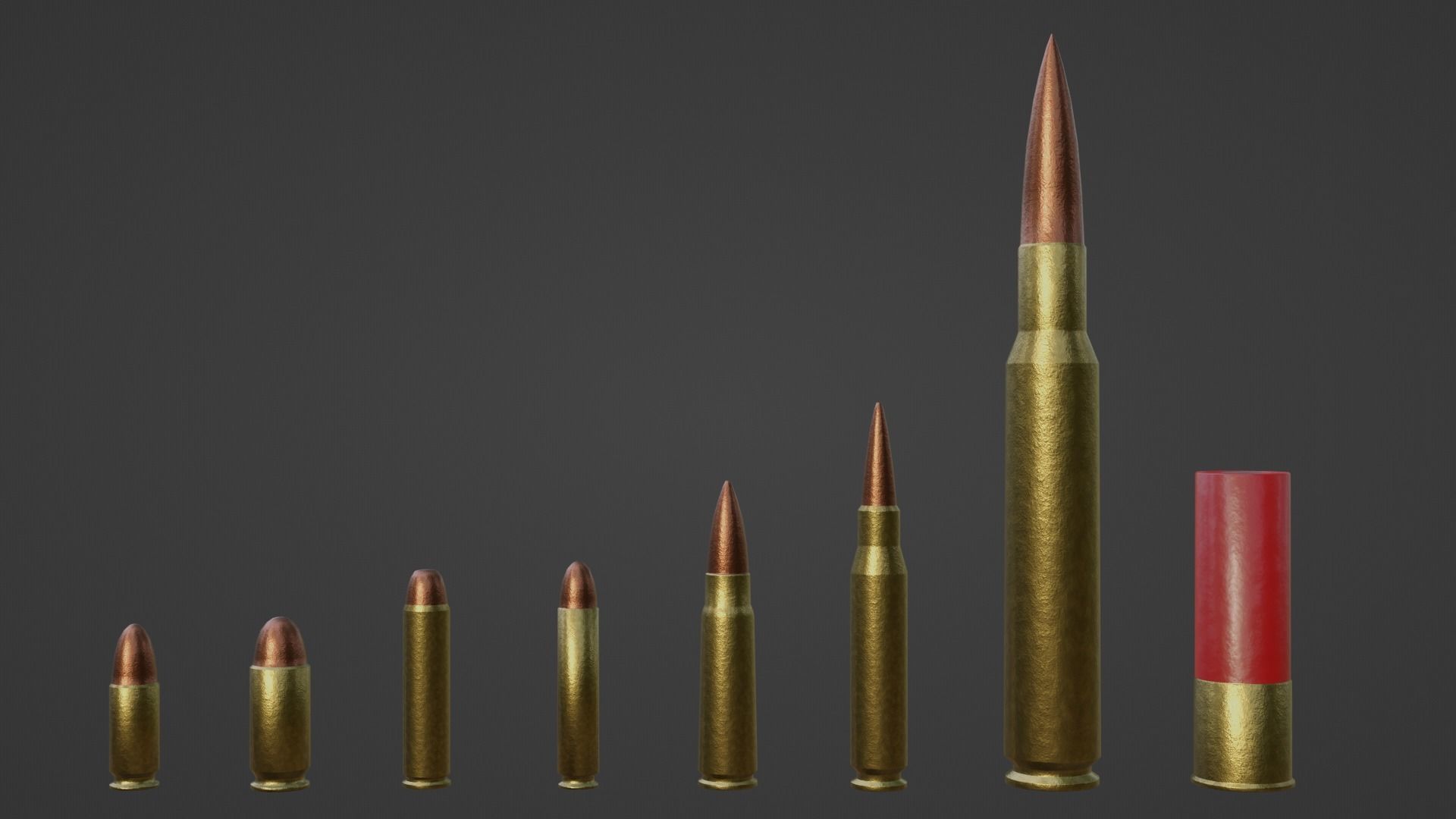 3D model Eight Bullets VR / AR / low-poly | CGTrader