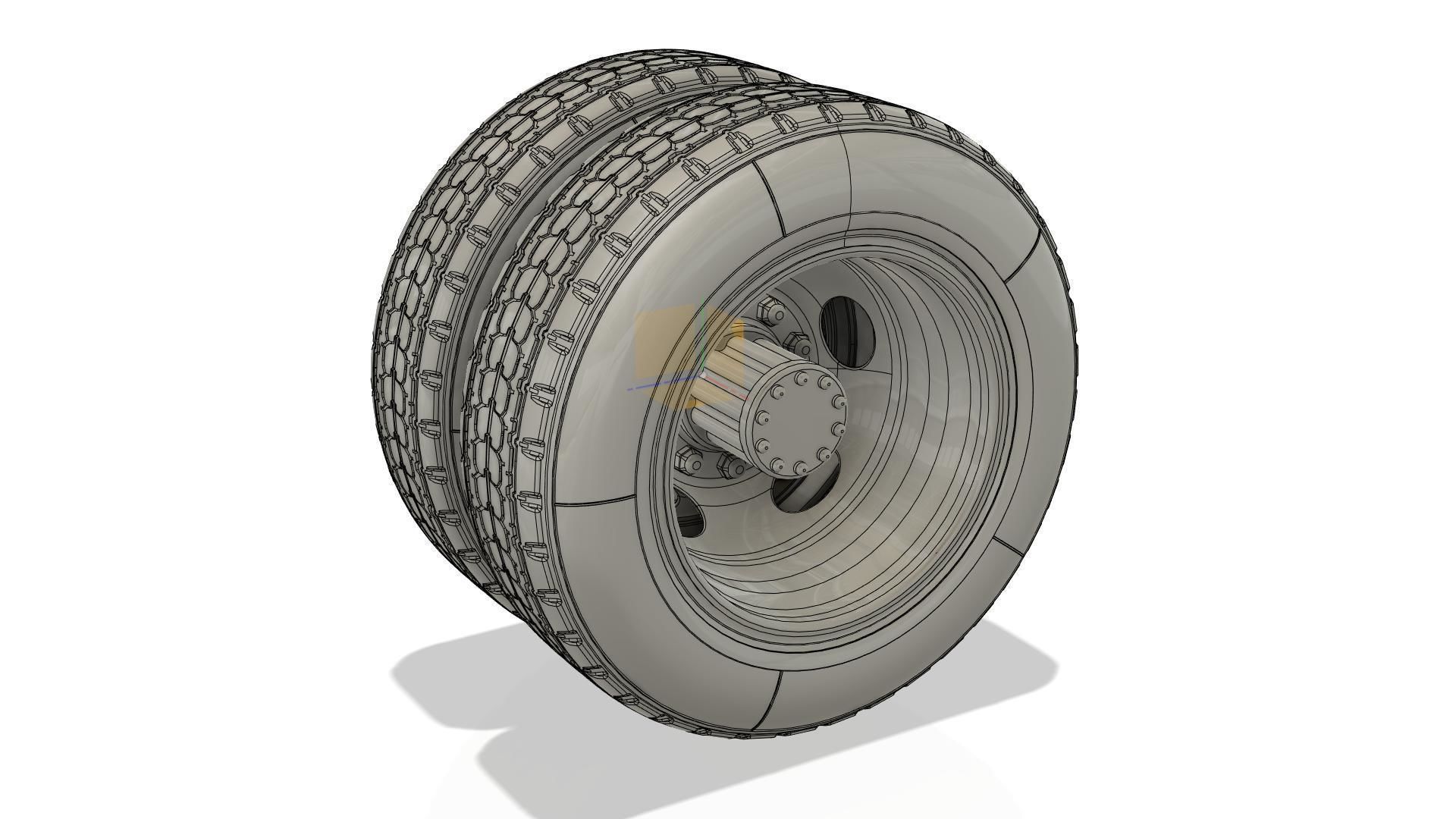 Heavy truck rear wheels 3D model 3D printable | CGTrader