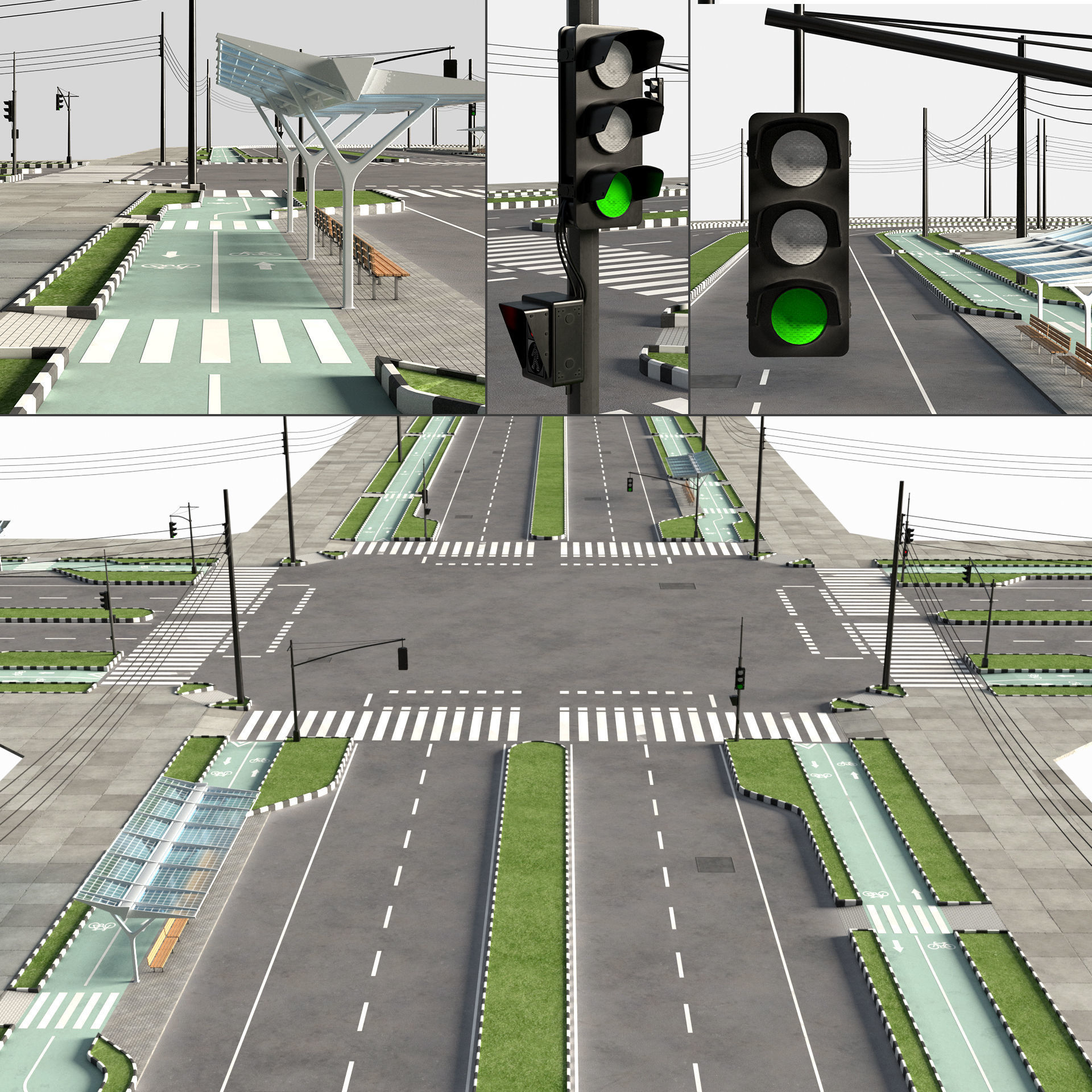 green street 3D model | CGTrader