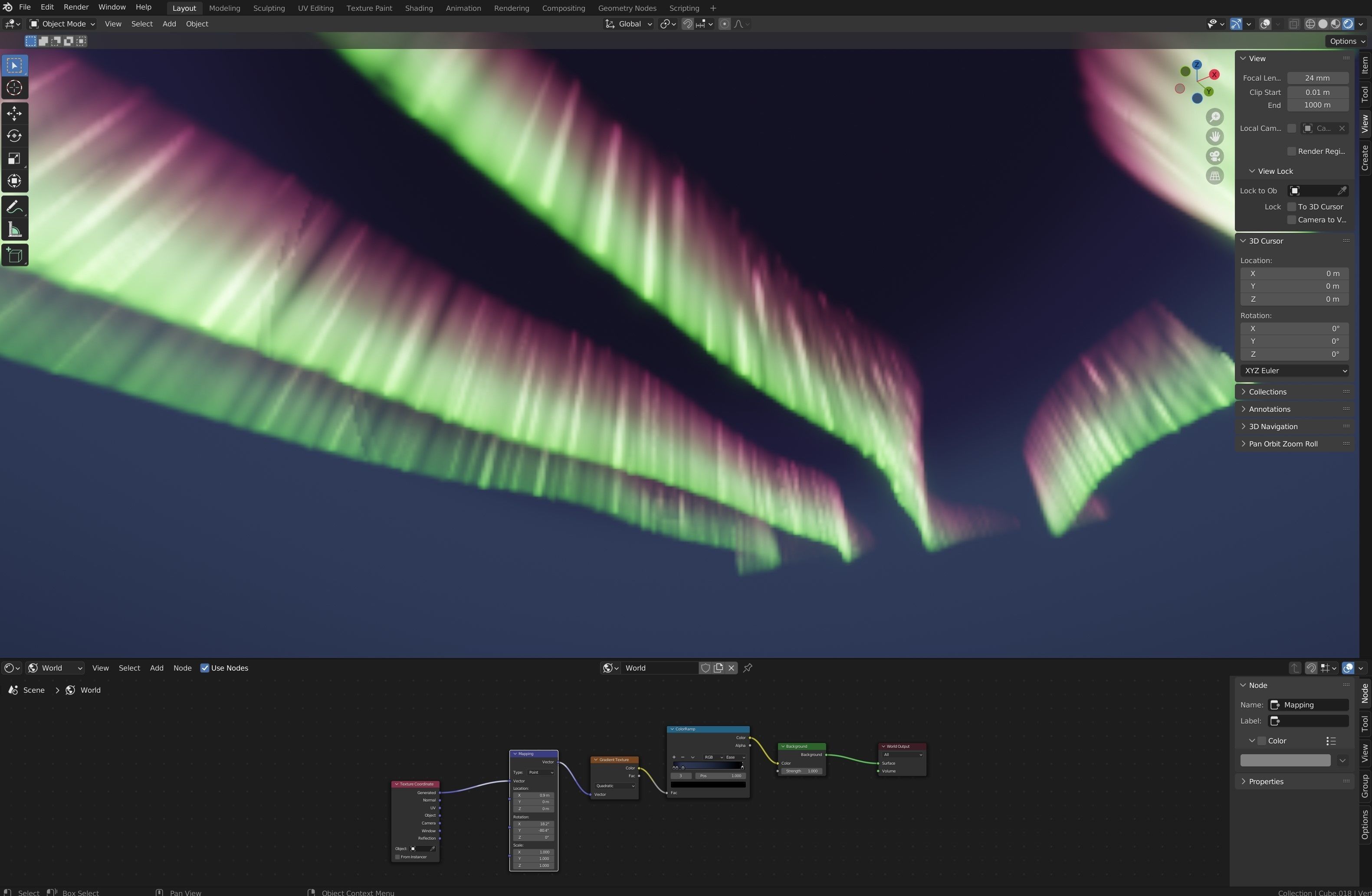 Aurora Borealis shader free 3D model | CGTrader