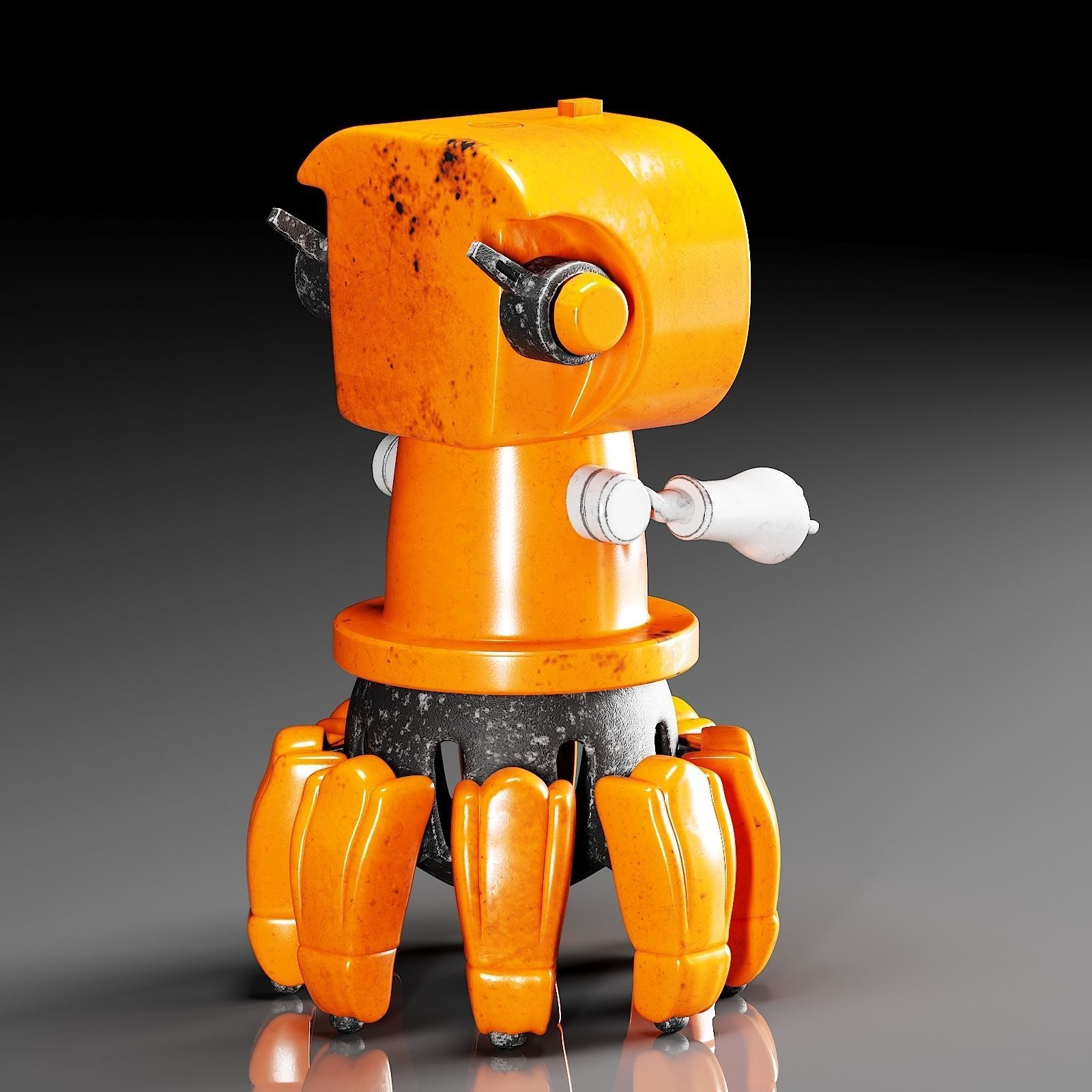 robat 1 orange robot 3D model | CGTrader