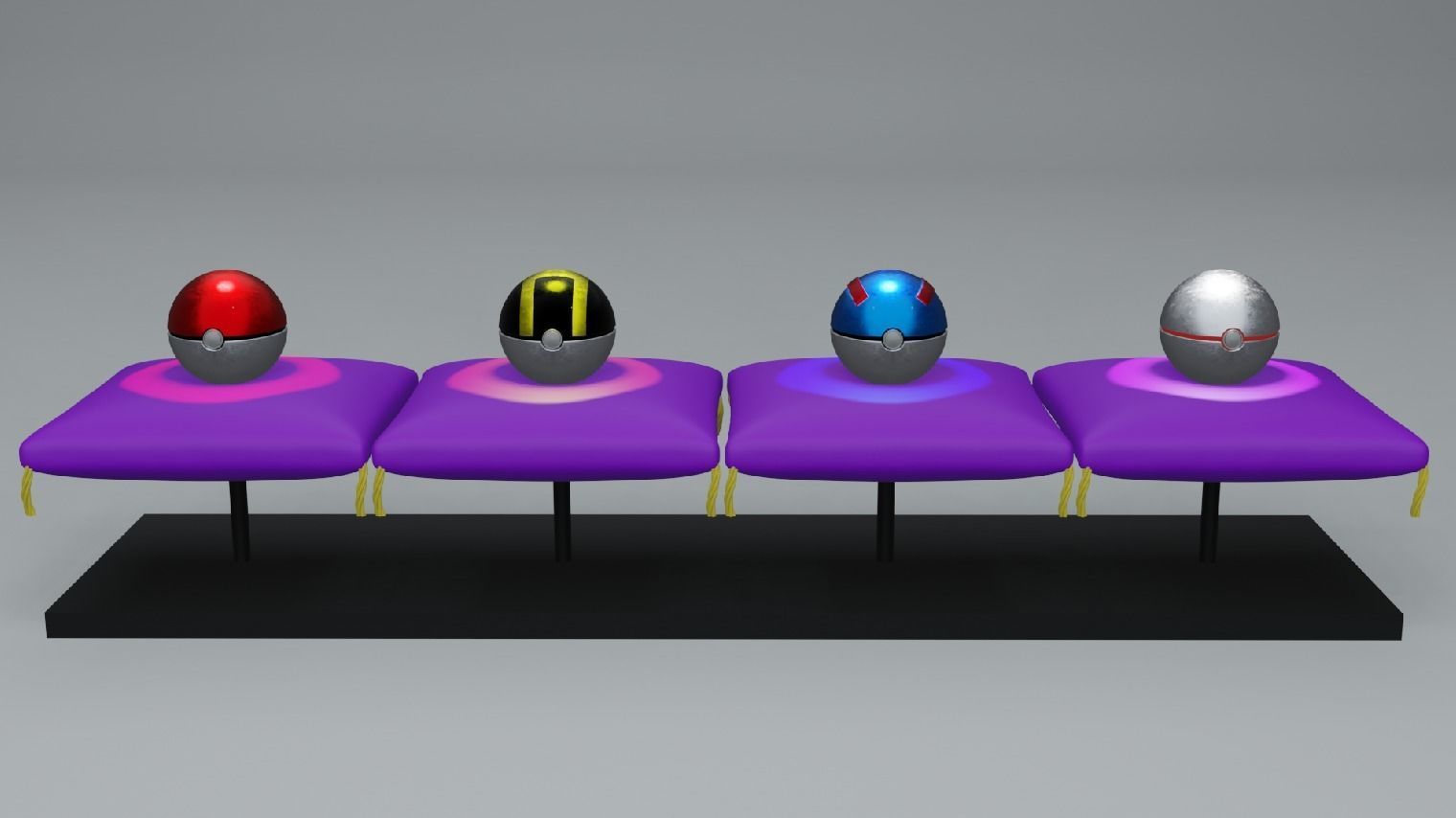 Pokeball power rangers eggs 3D model rigged | CGTrader