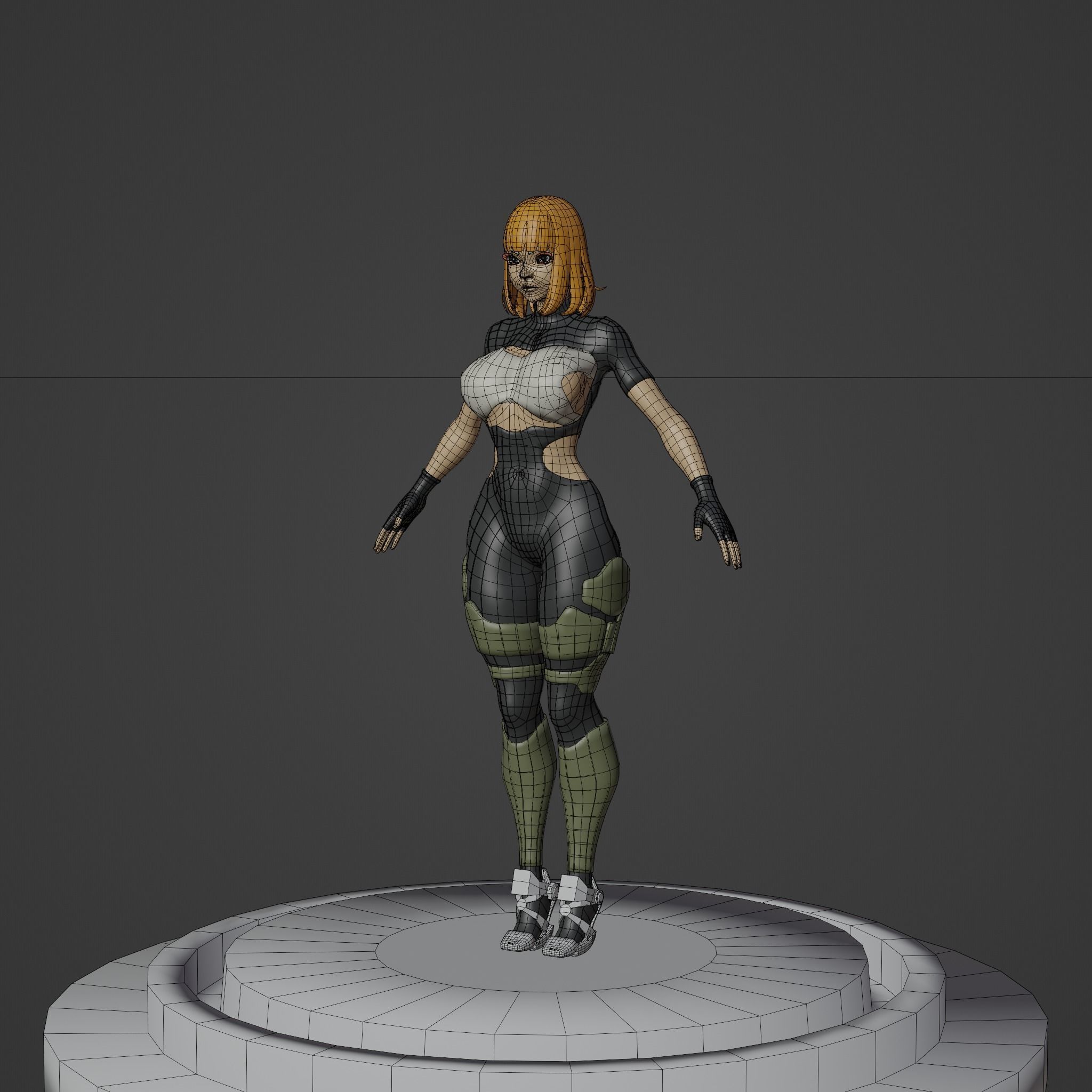 Sci fi Thicc Slim Girl Game Ready Low-poly 3d Model free VR / AR / low ...