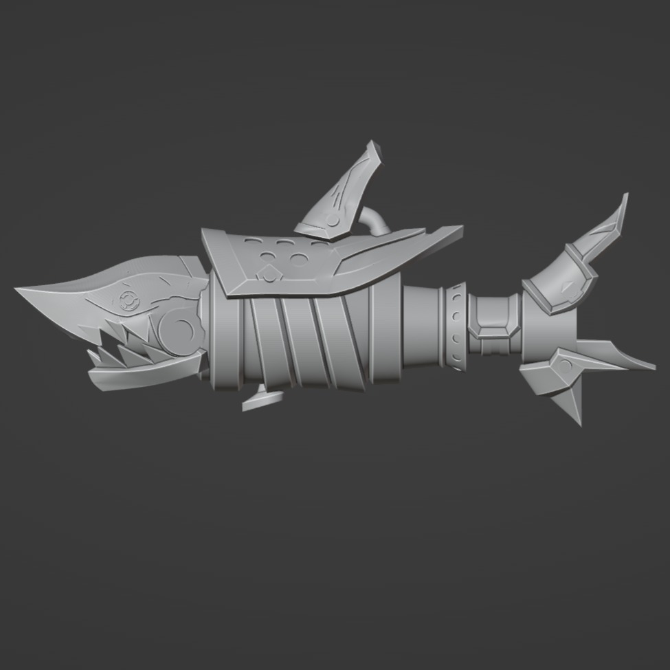 Jinx Arcane Shark Gun 3d Model League Of Legends 3d Model 3d Printable Cgtrader