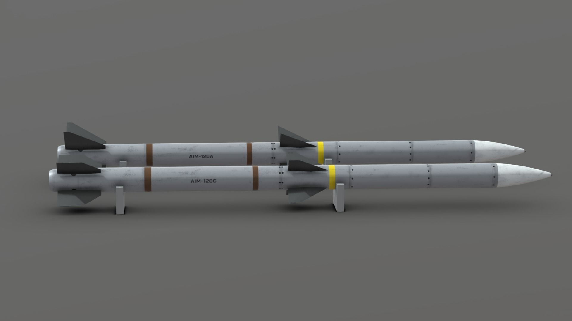 3D model AIM-120A AIM-120C AMRAAM American Air to Air BVR Missile VR ...