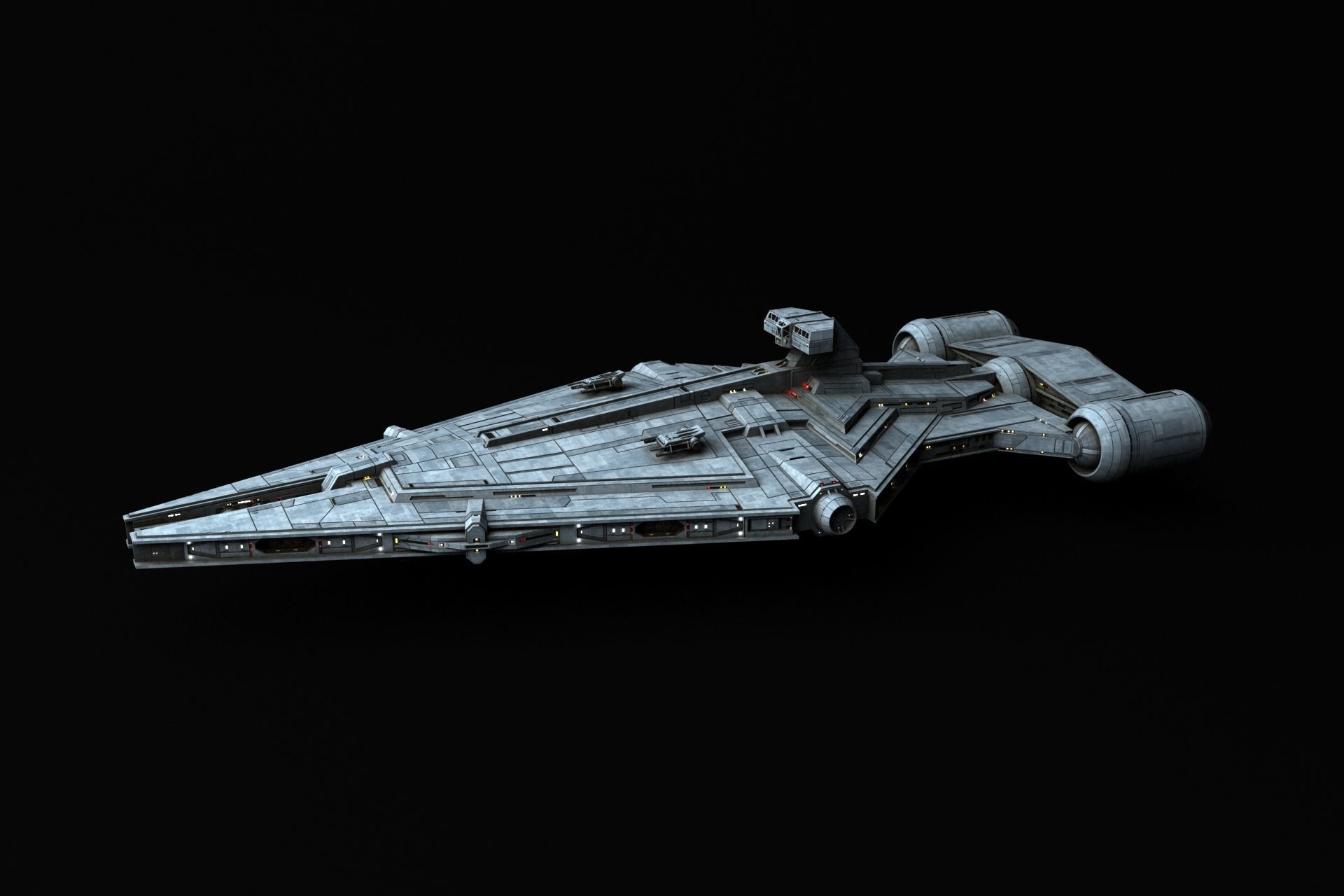 3D model Arquitens-class Light Cruiser - Star Wars VR / AR / low-poly ...