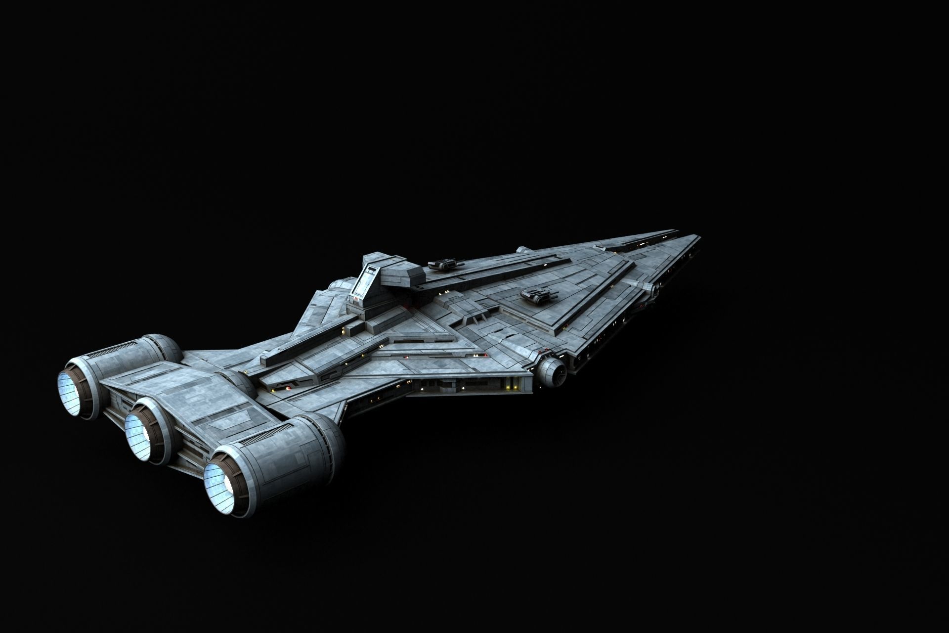 3D model Arquitens-class Light Cruiser - Star Wars VR / AR / low-poly ...