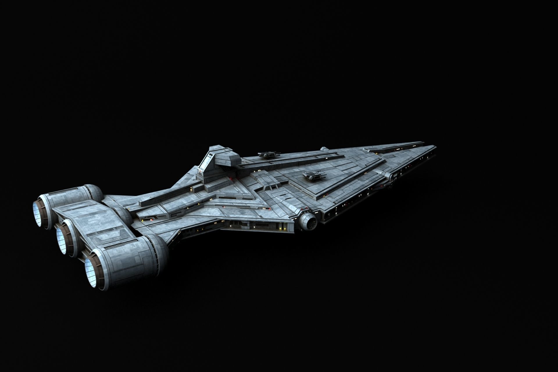 3D model Arquitens-class Light Cruiser - Star Wars VR / AR / low-poly ...