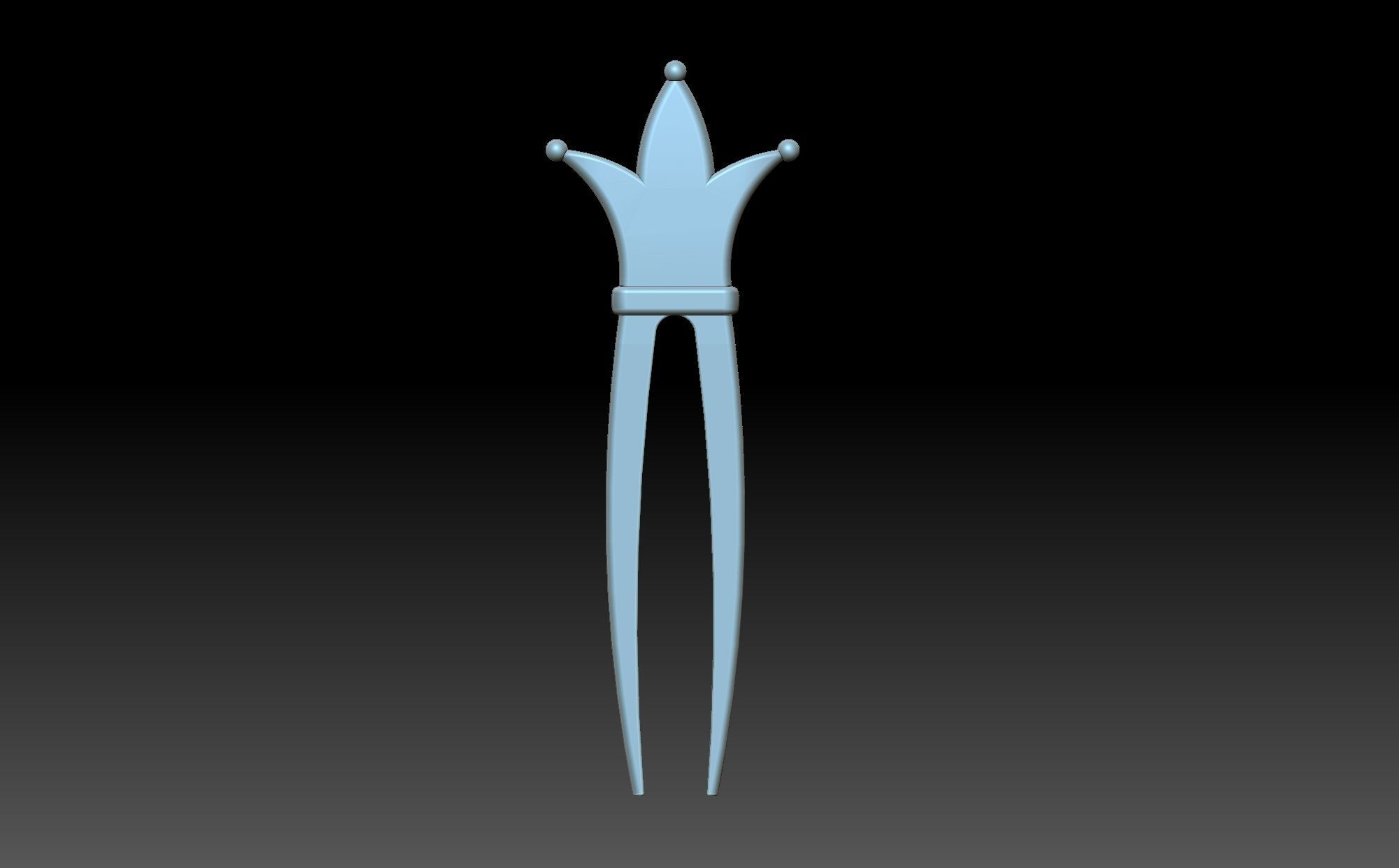 Crown hairpin 3D model 3D printable | CGTrader