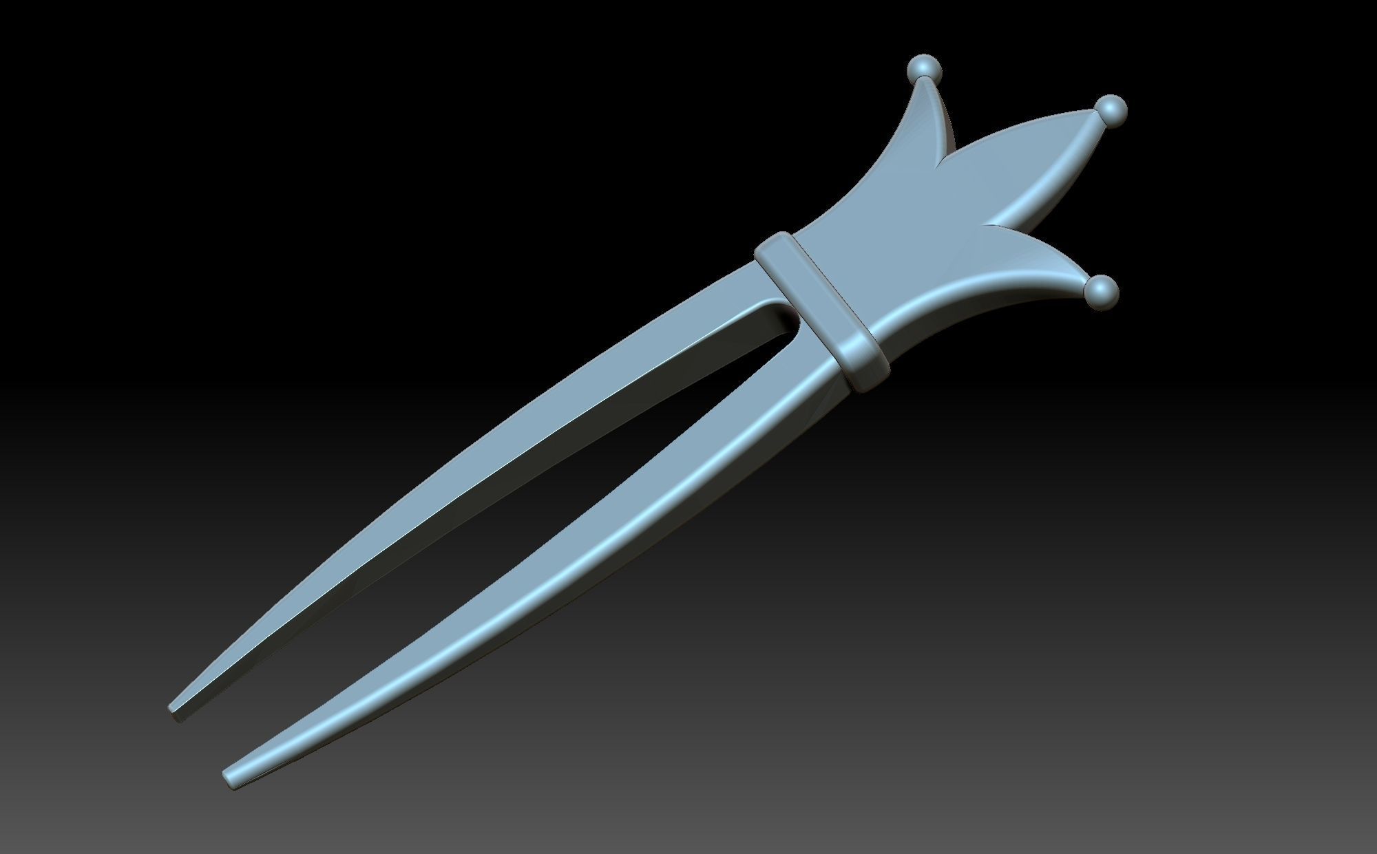 Crown hairpin 3D model 3D printable | CGTrader