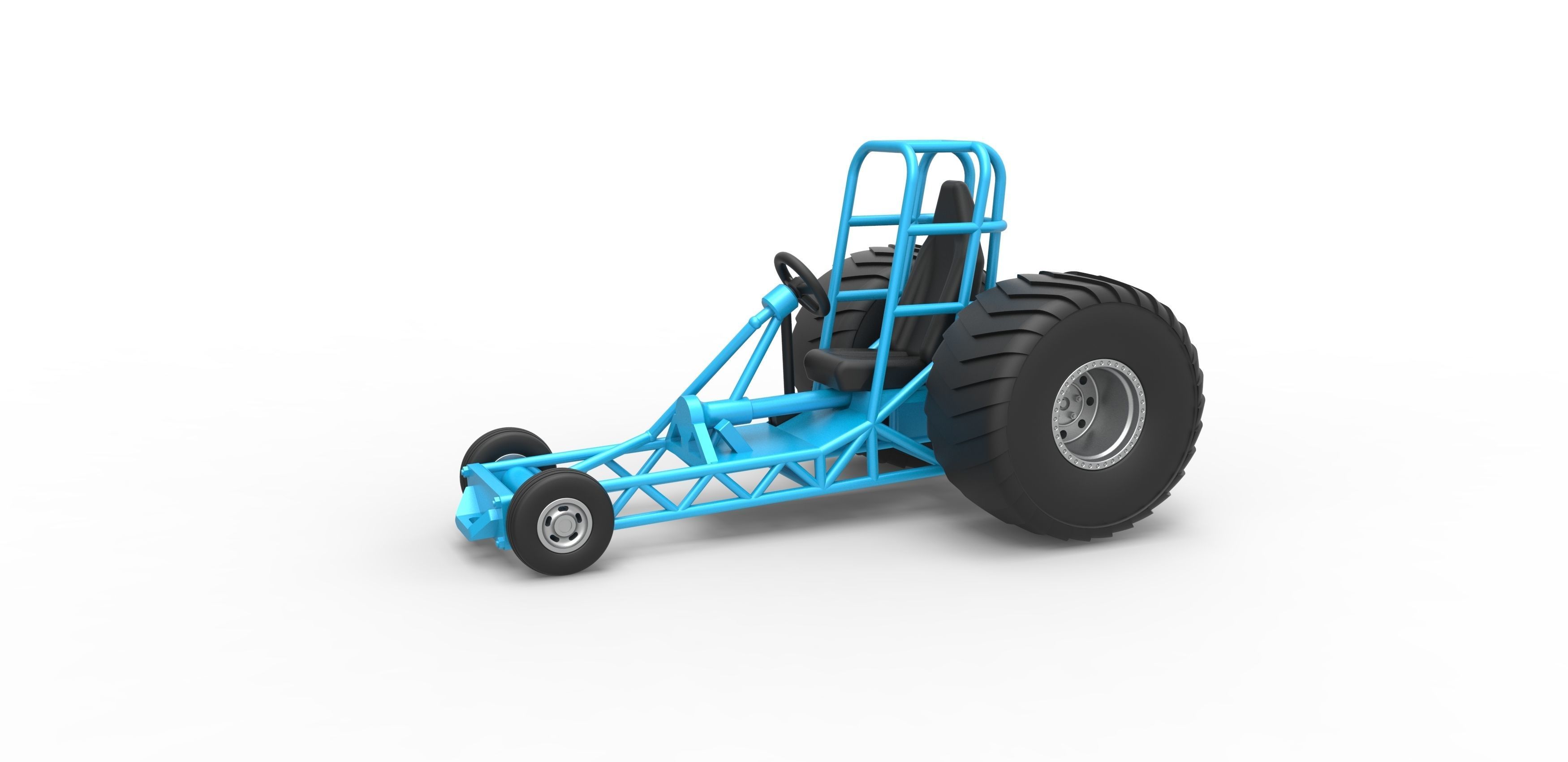 Chassis of Mini Rod pulling tractor Scale 1 to 25 3D model 3D printable ...