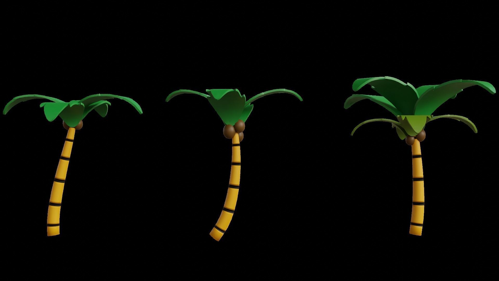 3D model Stylized Coconut Tree Collection VR / AR / low-poly | CGTrader