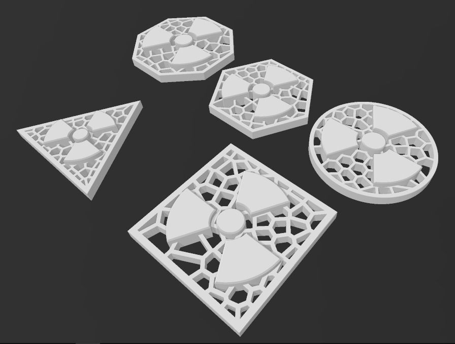 Nuclear Radiation Hazard Warning Signs 3D model 3D printable | CGTrader