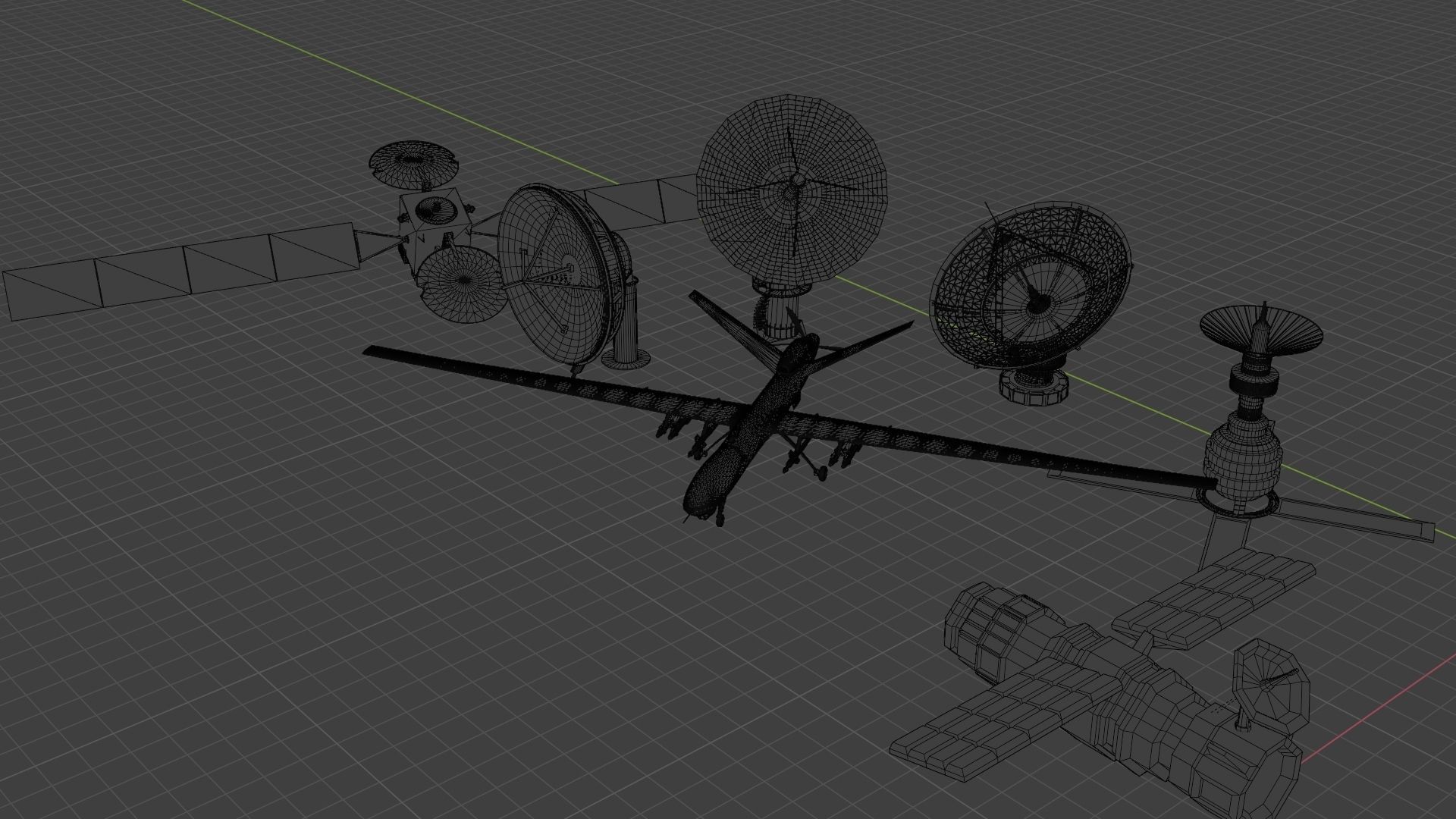 3D Satellite dish and antenna and drone 3D model | CGTrader