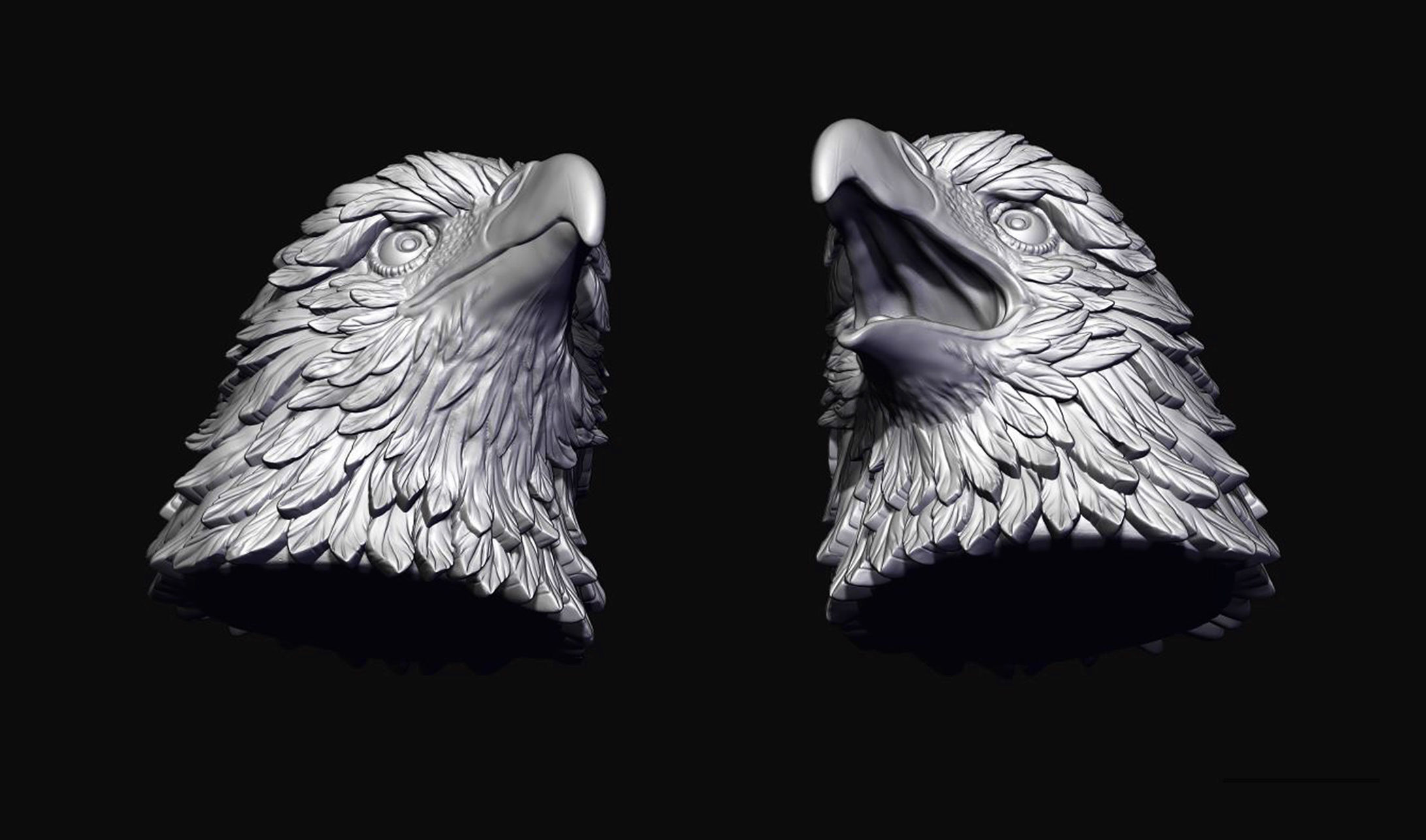 Detailed Eagle Heads 3D model 3D printable | CGTrader