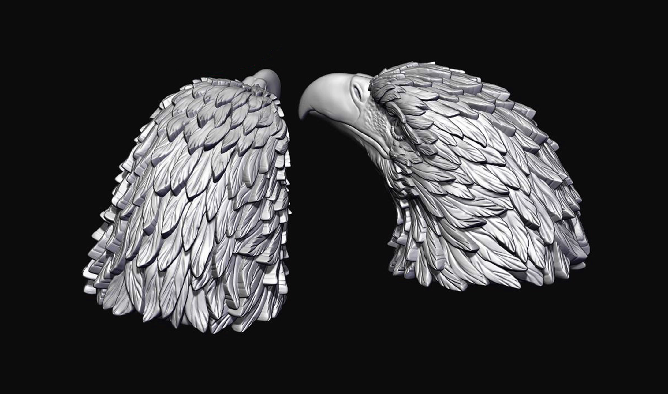 Detailed Eagle Heads 3D model 3D printable | CGTrader