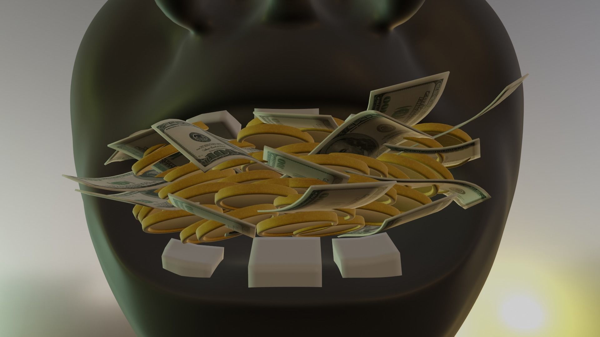 A greedy person 3D model | CGTrader