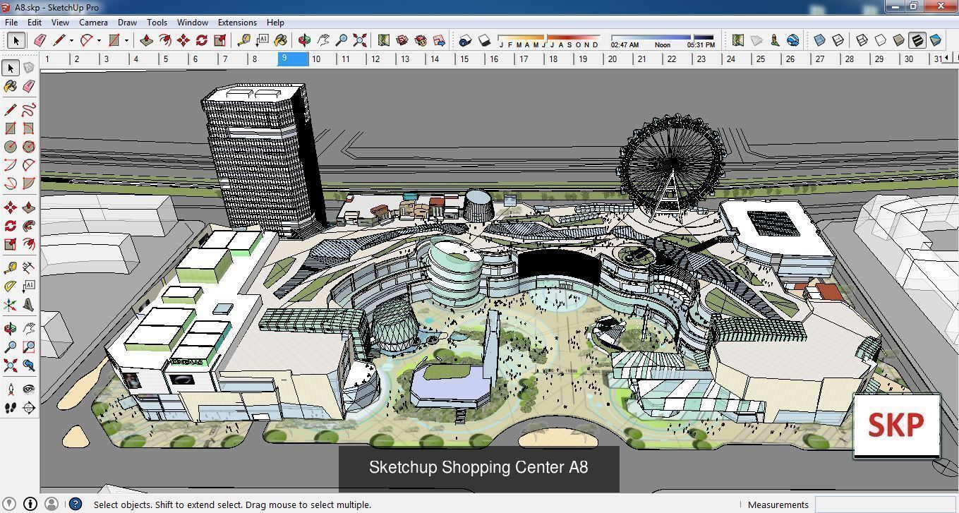 Collection 65 Sketchup Shopping Center models | CGTrader