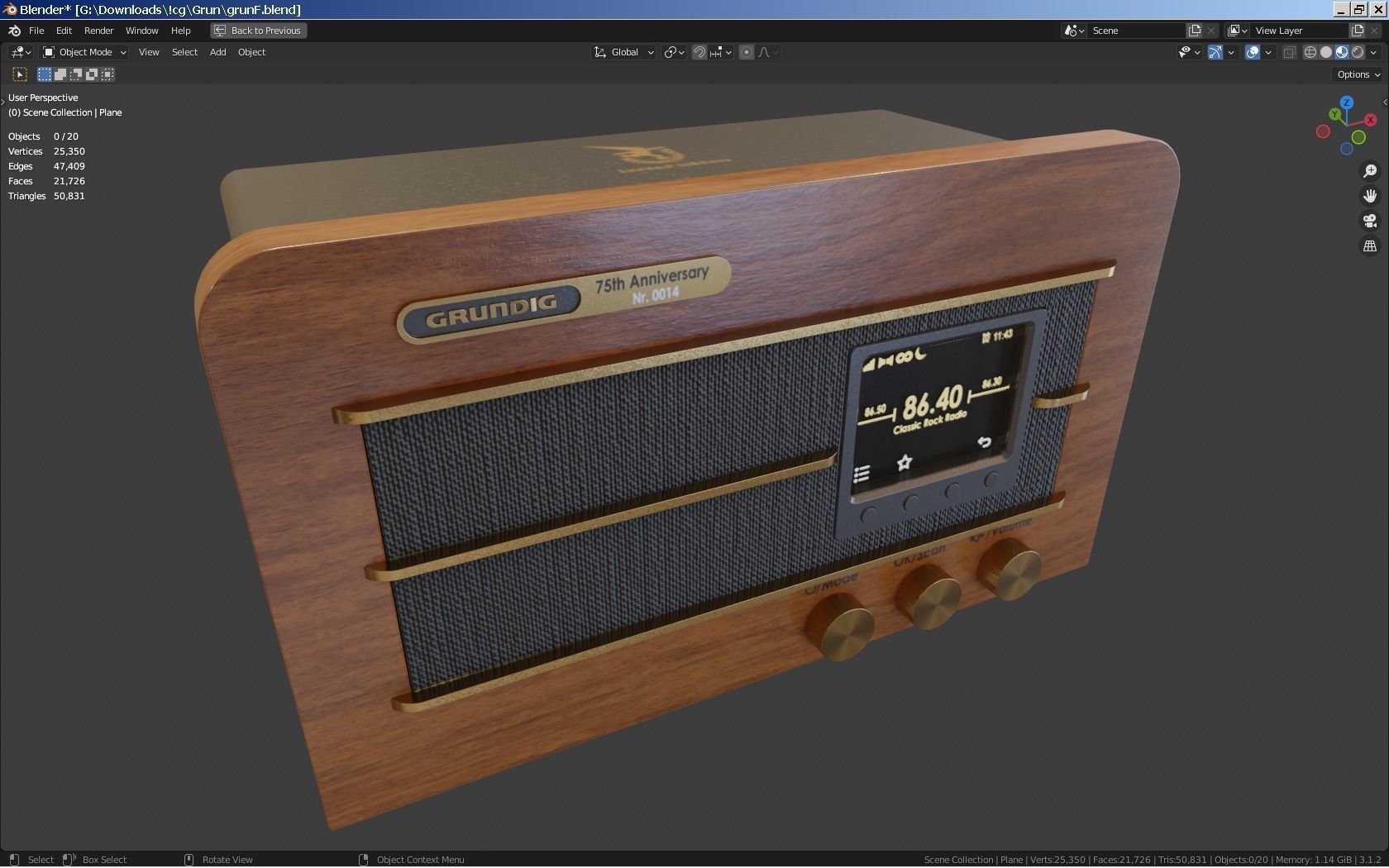 Grundig Heinzelmann Radio - Blender 3D model 3D model | CGTrader