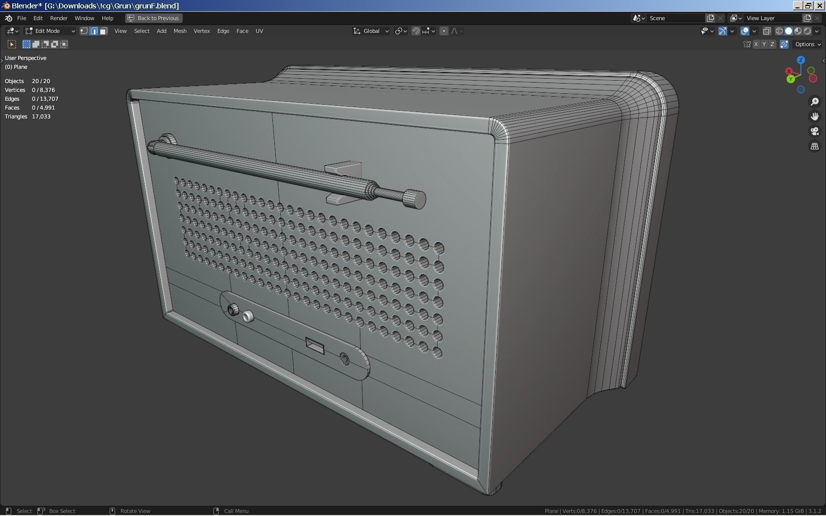 Grundig Heinzelmann Radio - Blender 3D model 3D model | CGTrader