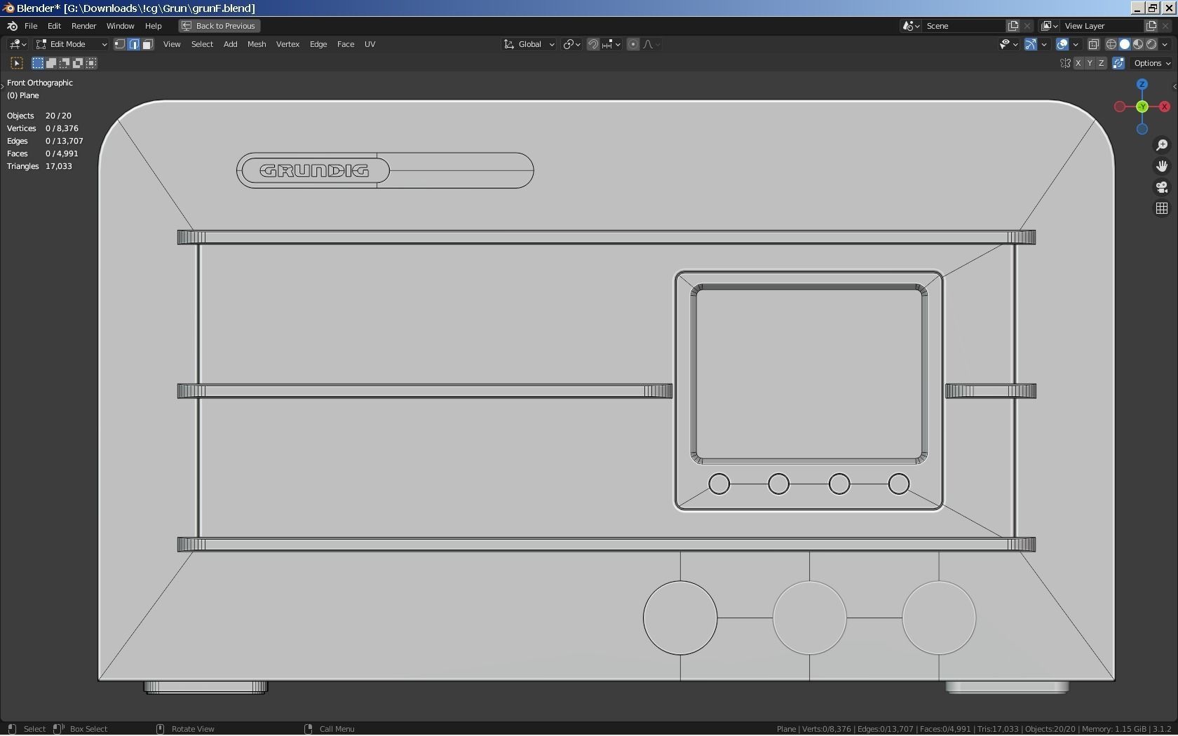 Grundig Heinzelmann Radio - Blender 3D model 3D model | CGTrader
