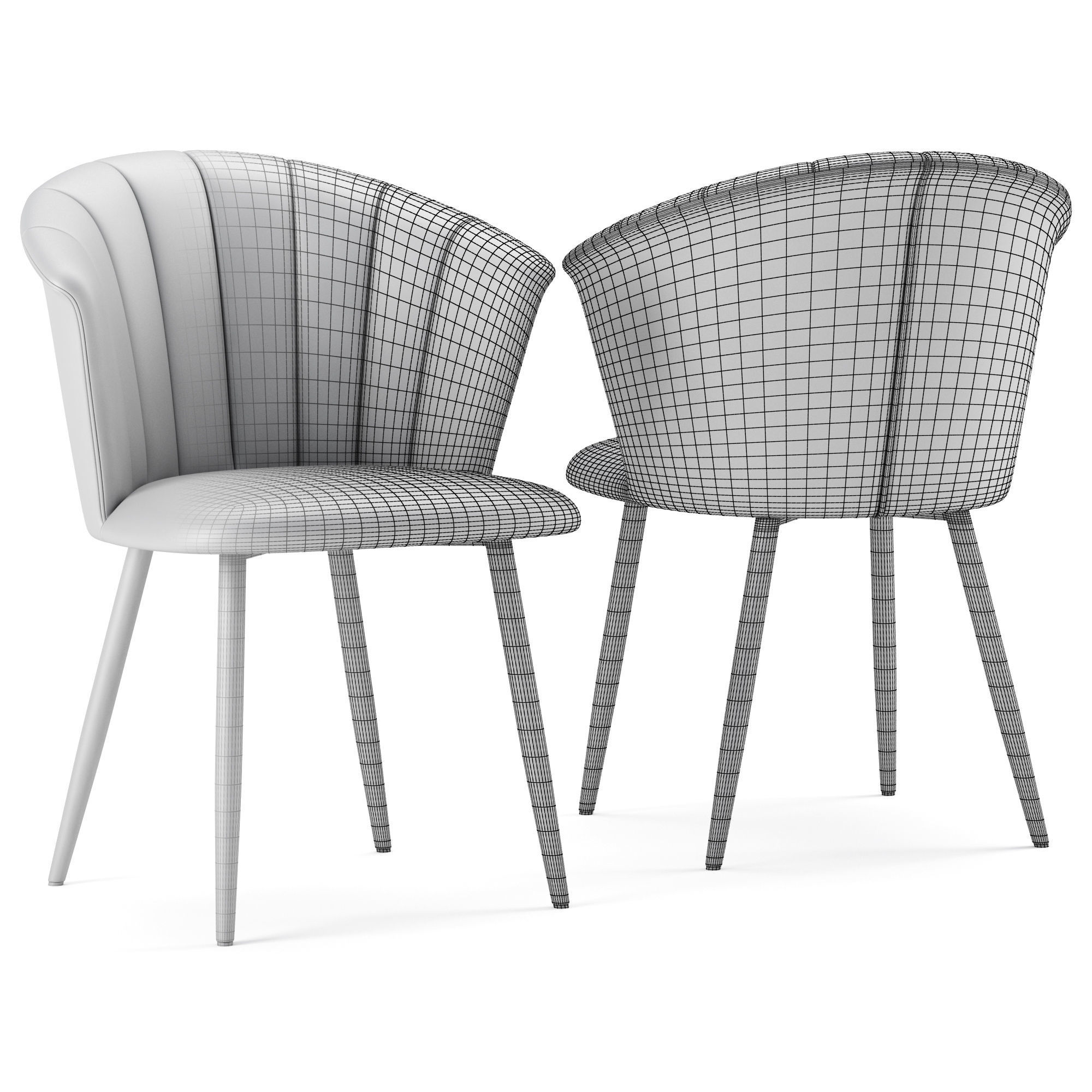 Kendall Velvet Dining Chair 3D model | CGTrader