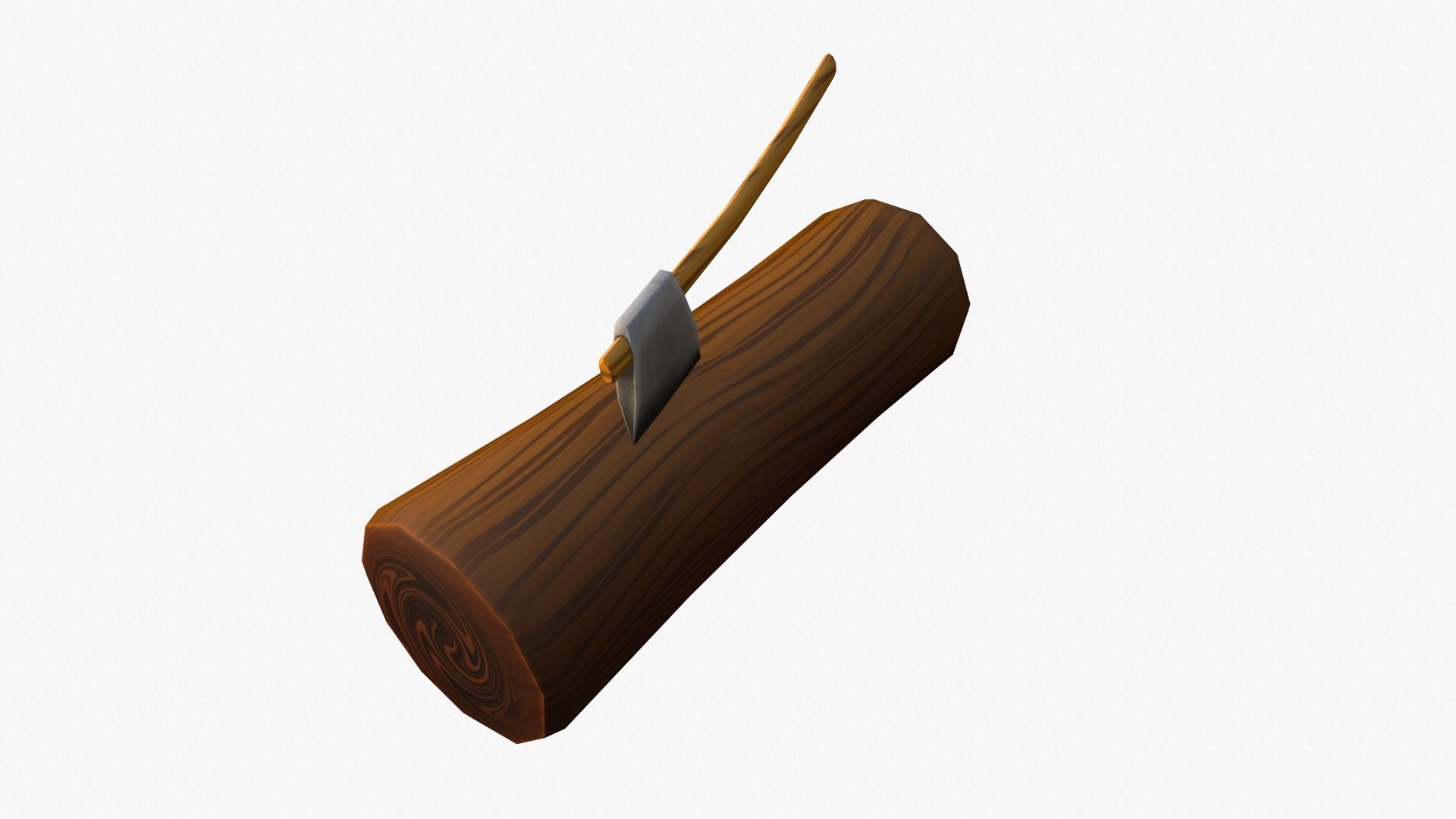 3D model Cartoon Log With Axe VR / AR / low-poly | CGTrader