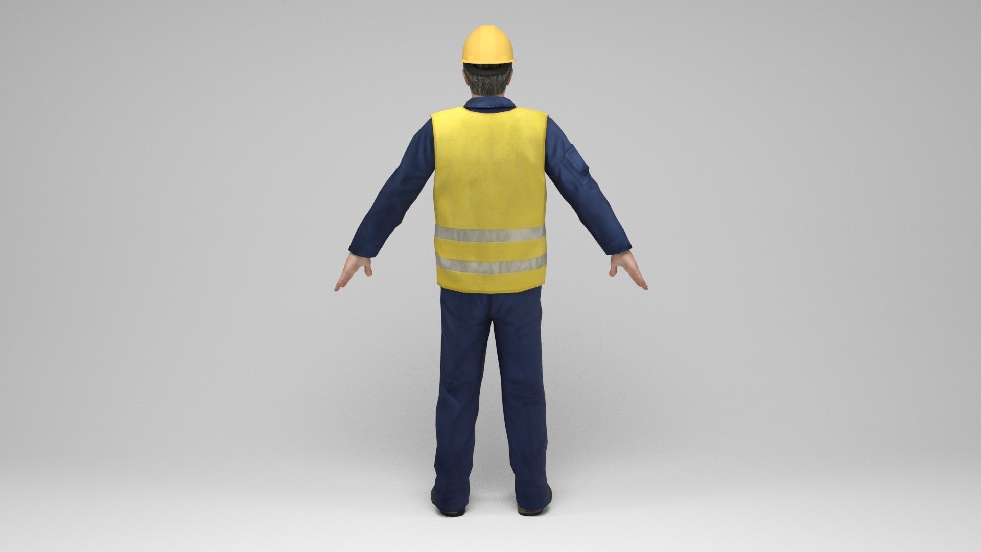 3D model Worker in vest VR / AR / low-poly rigged animated | CGTrader