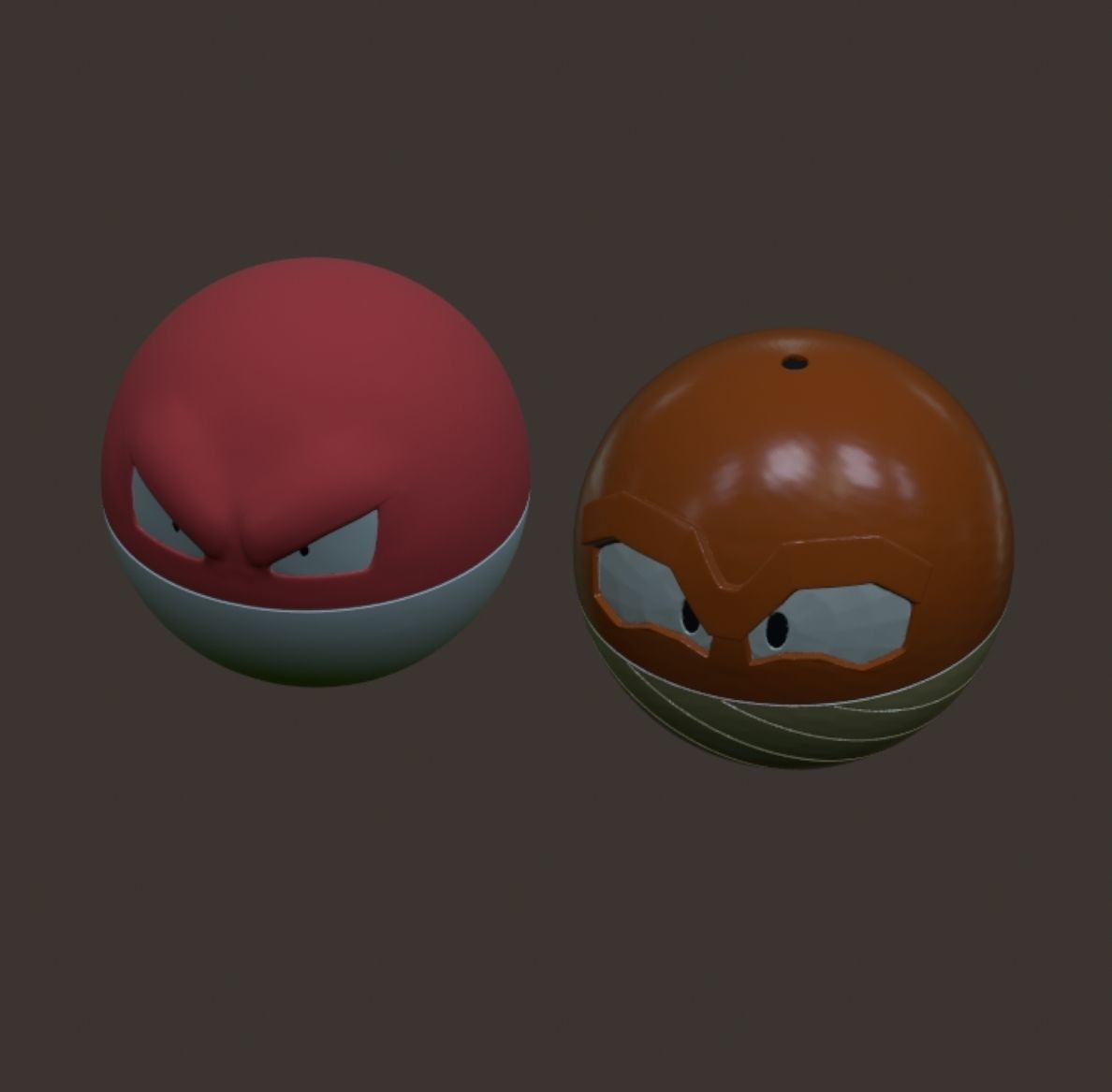 Voltorb and Voltorb Hisuian pokemon high-res 3D model 3D printable ...