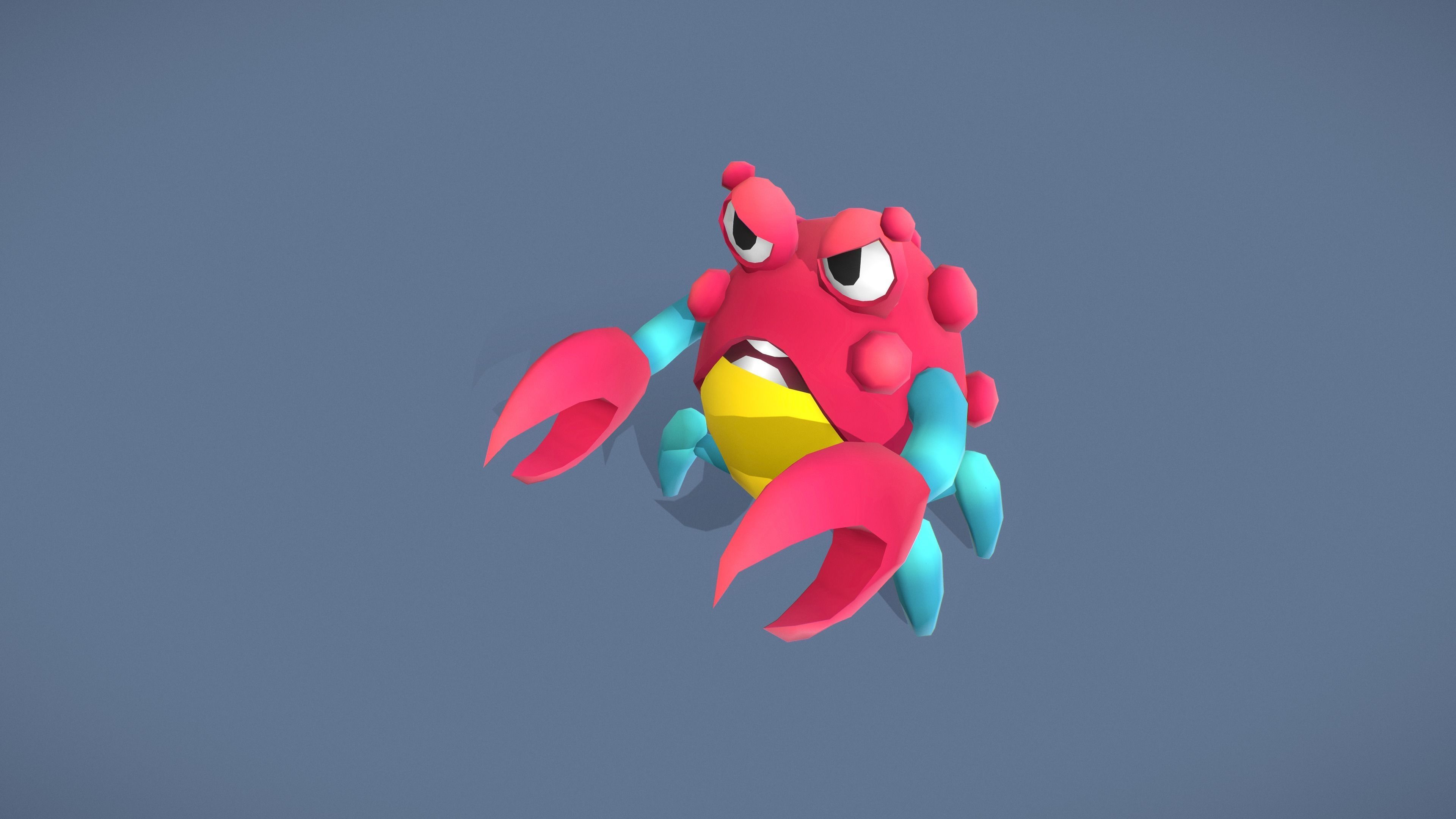 3D model Cartoon Characters - Medium Mad Crab Warrior VR / AR / low ...