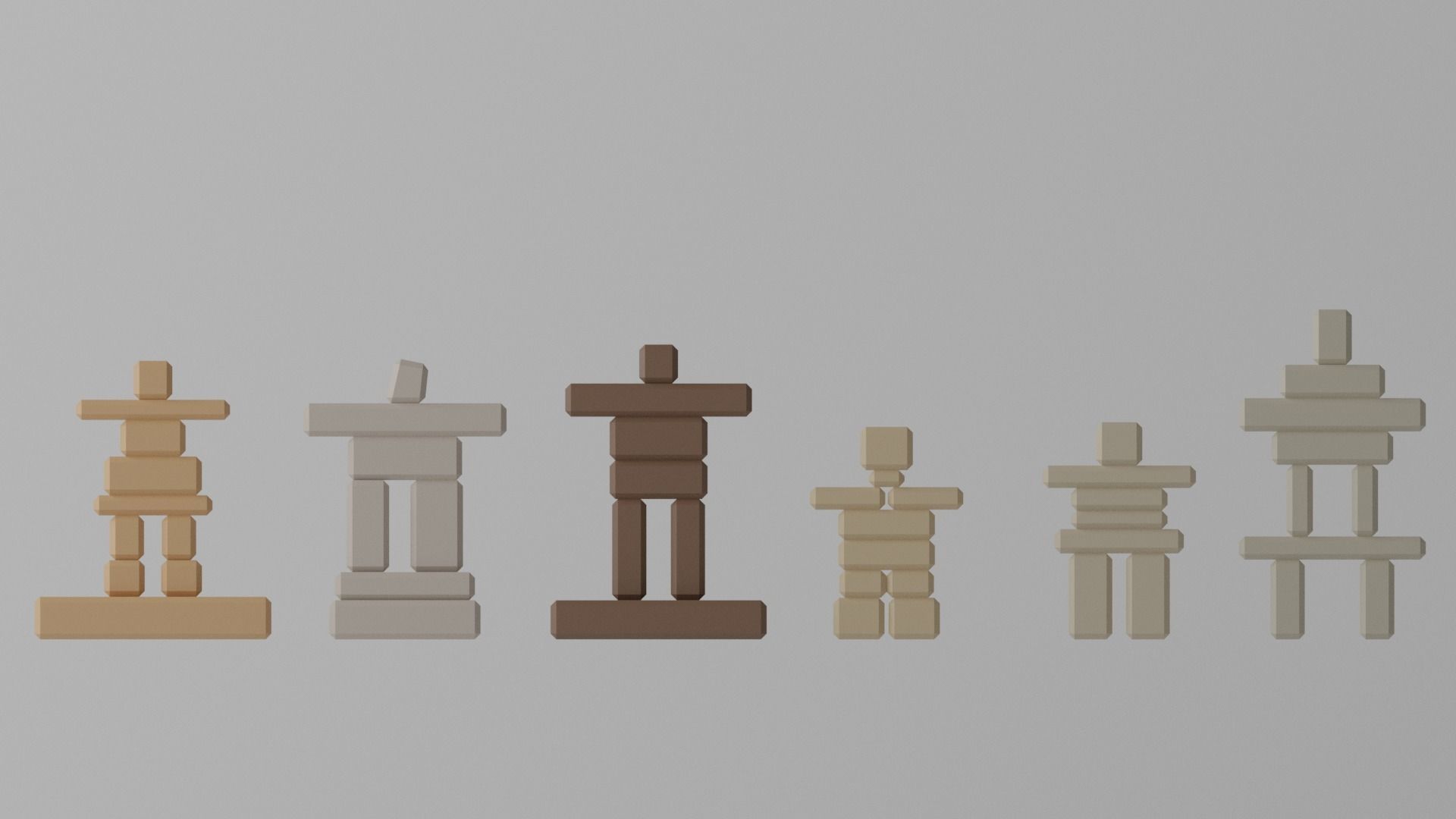 3D model Cartoon Canadian Inukshuks Collection VR / AR / low-poly ...