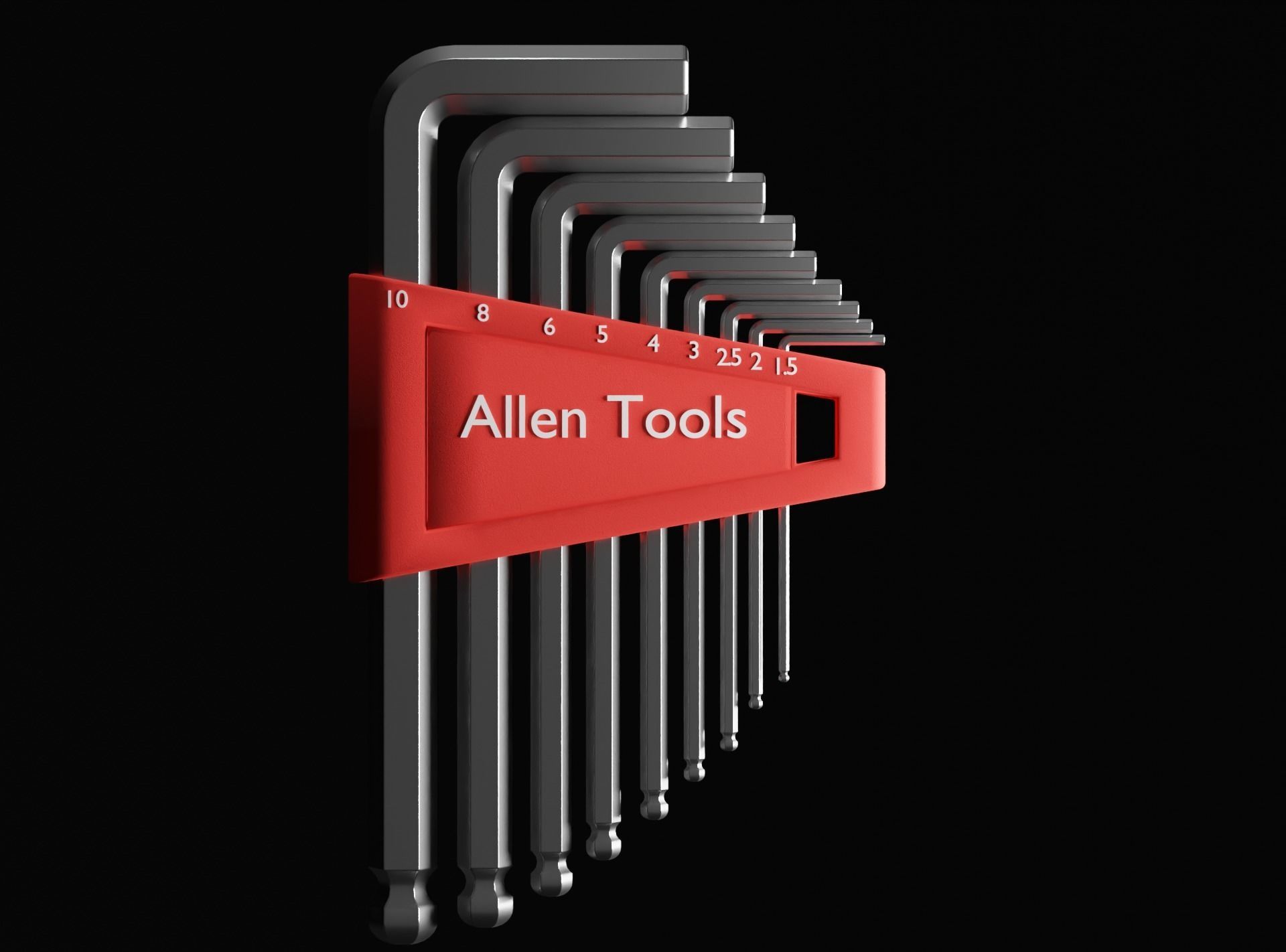 Allen key set - Short rounded 3D model | CGTrader