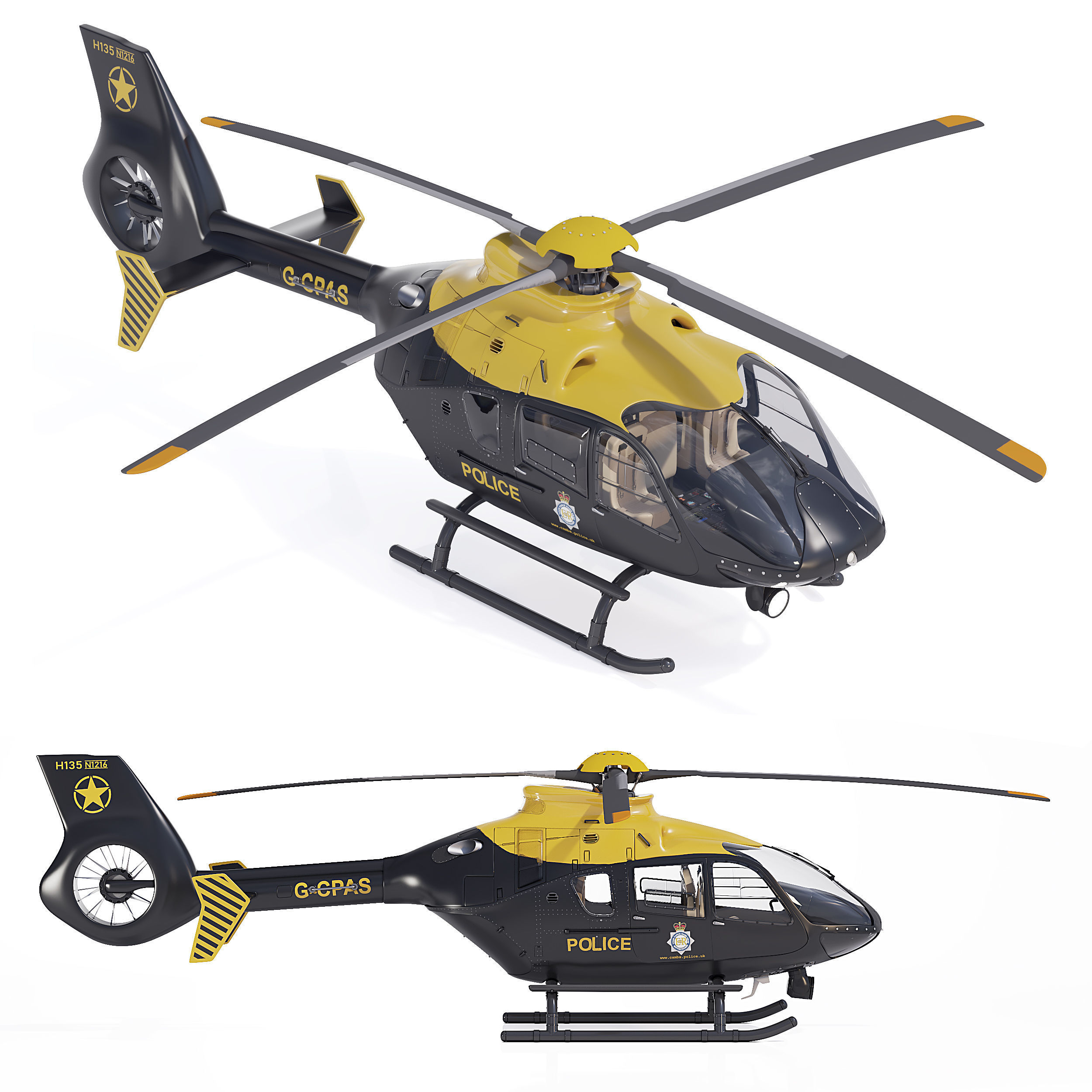 Airbus Helicopter H135 Police 3D model | CGTrader