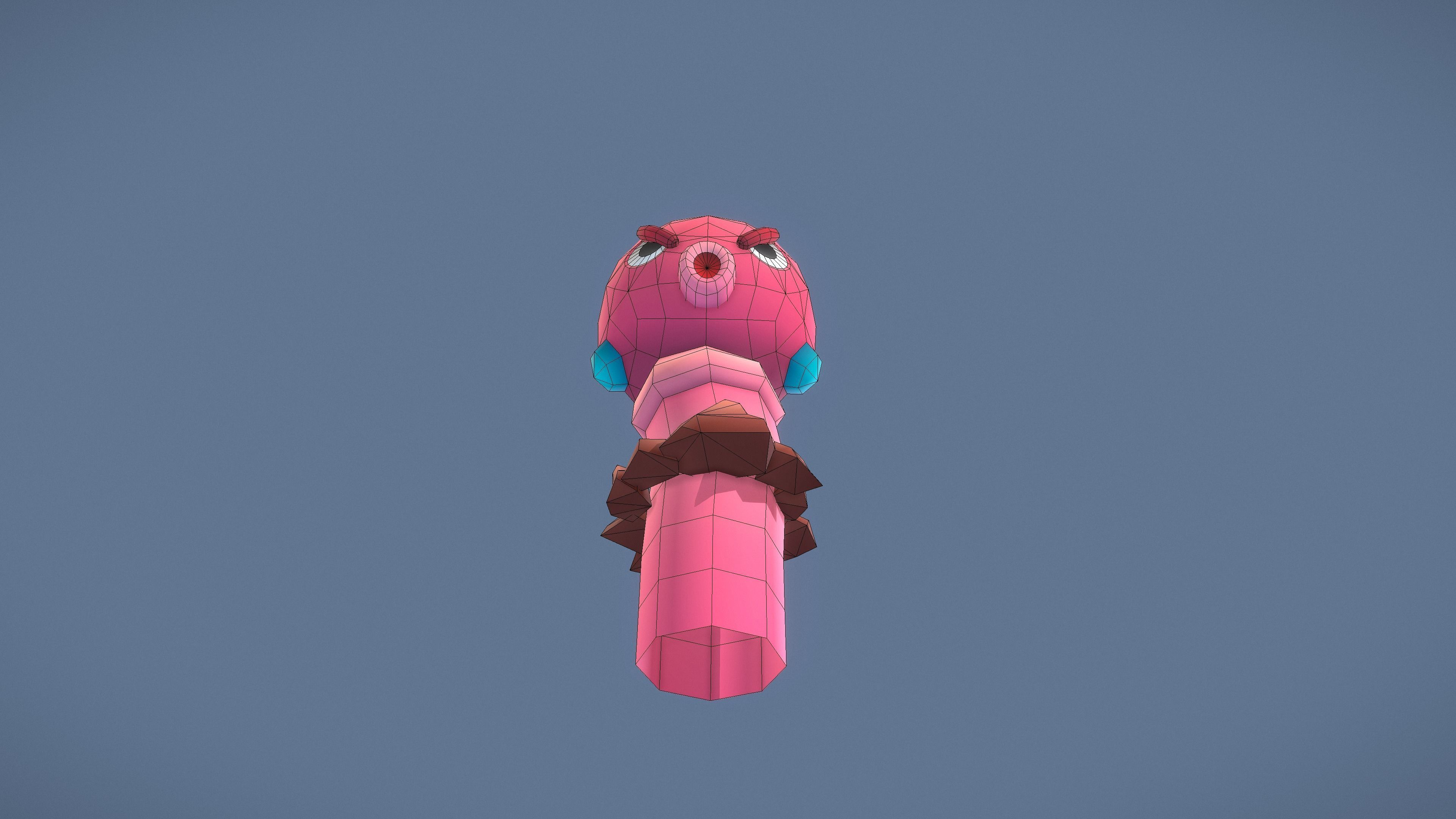 3D model Cartoon Characters - Small Worm Warrior VR / AR / low-poly ...