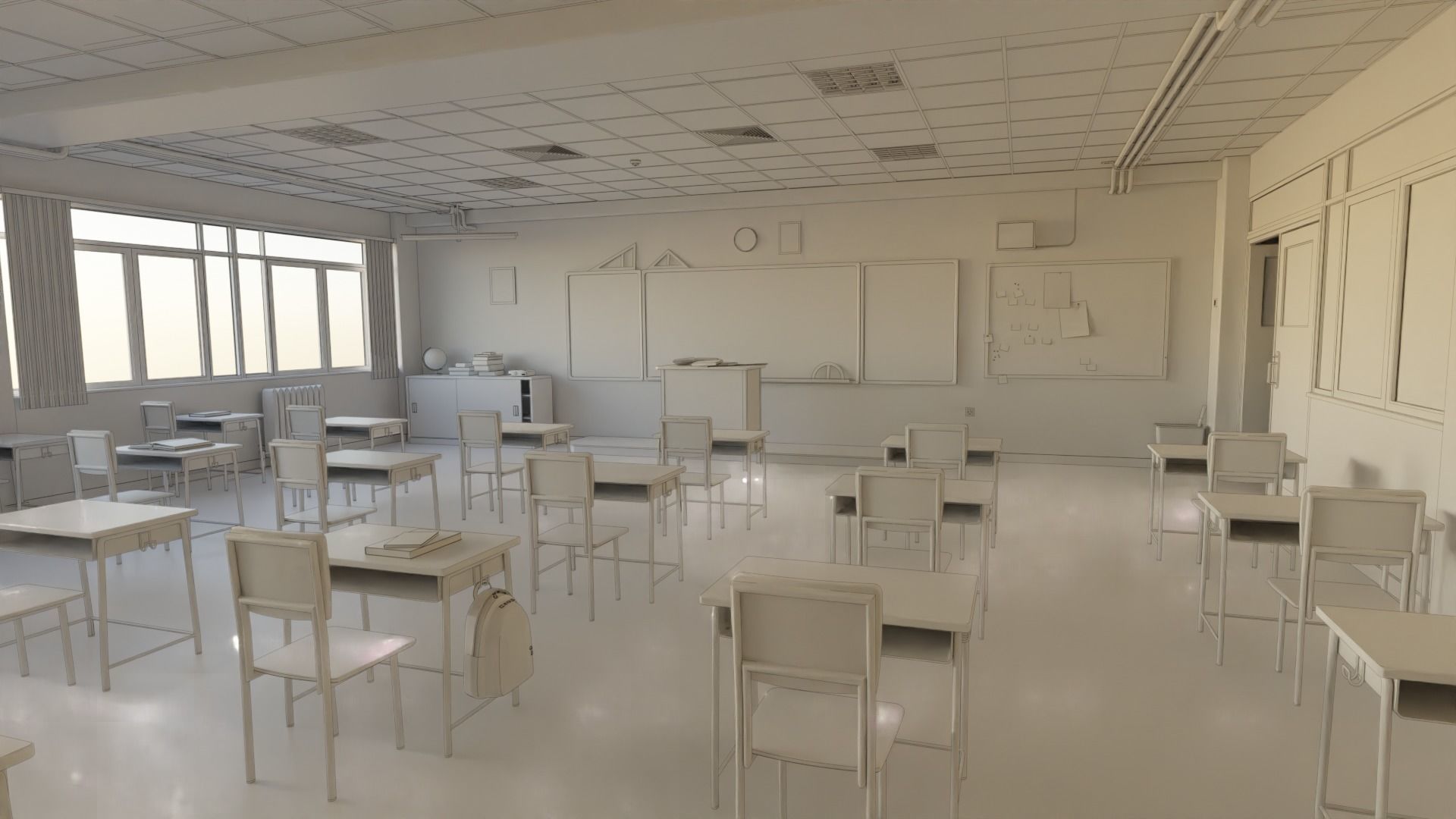 School Classroom 3D model | CGTrader