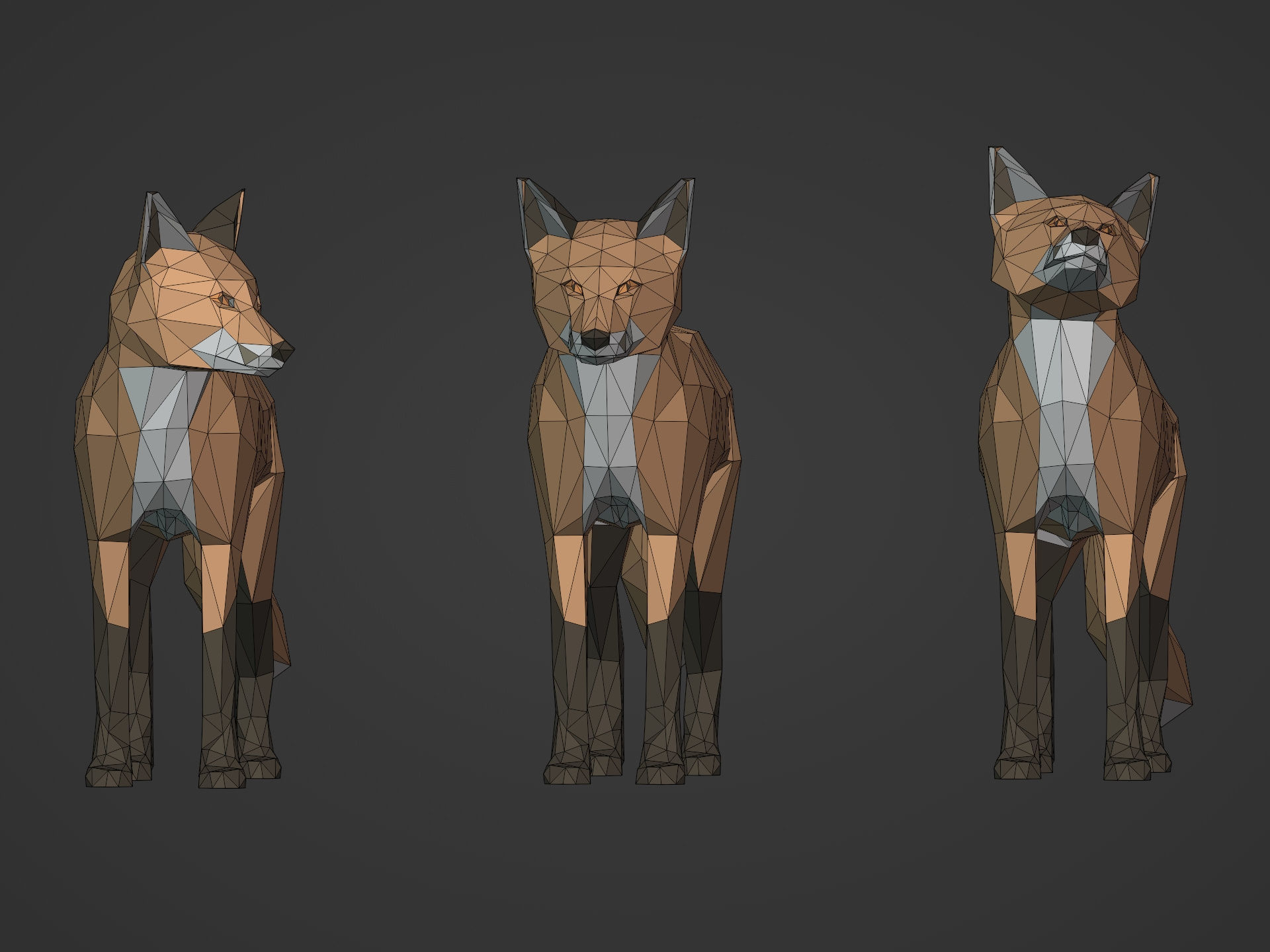 3D model LowPoly Cartoon Red Fox VR / AR / low-poly | CGTrader