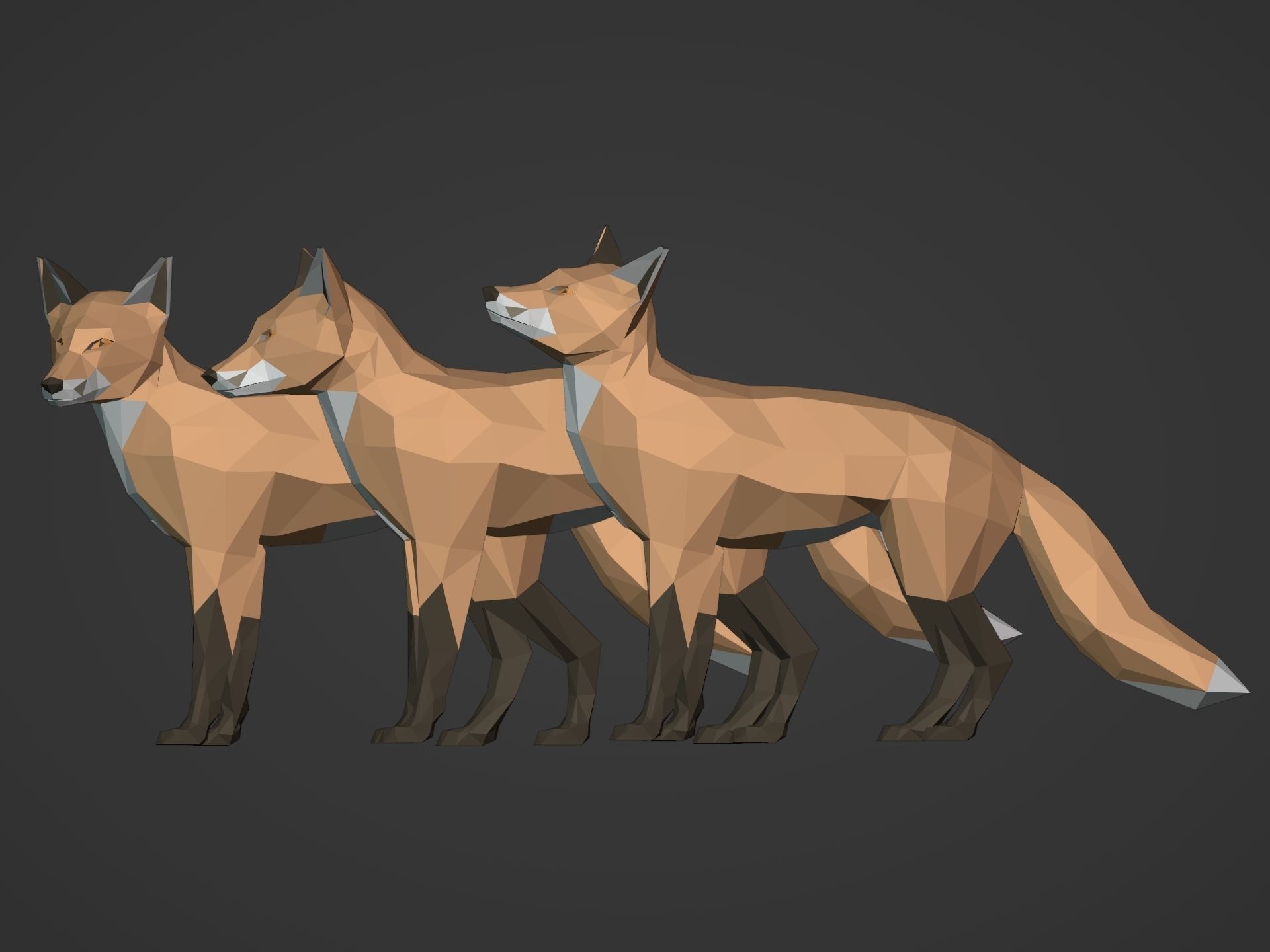 3D model LowPoly Cartoon Red Fox VR / AR / low-poly | CGTrader