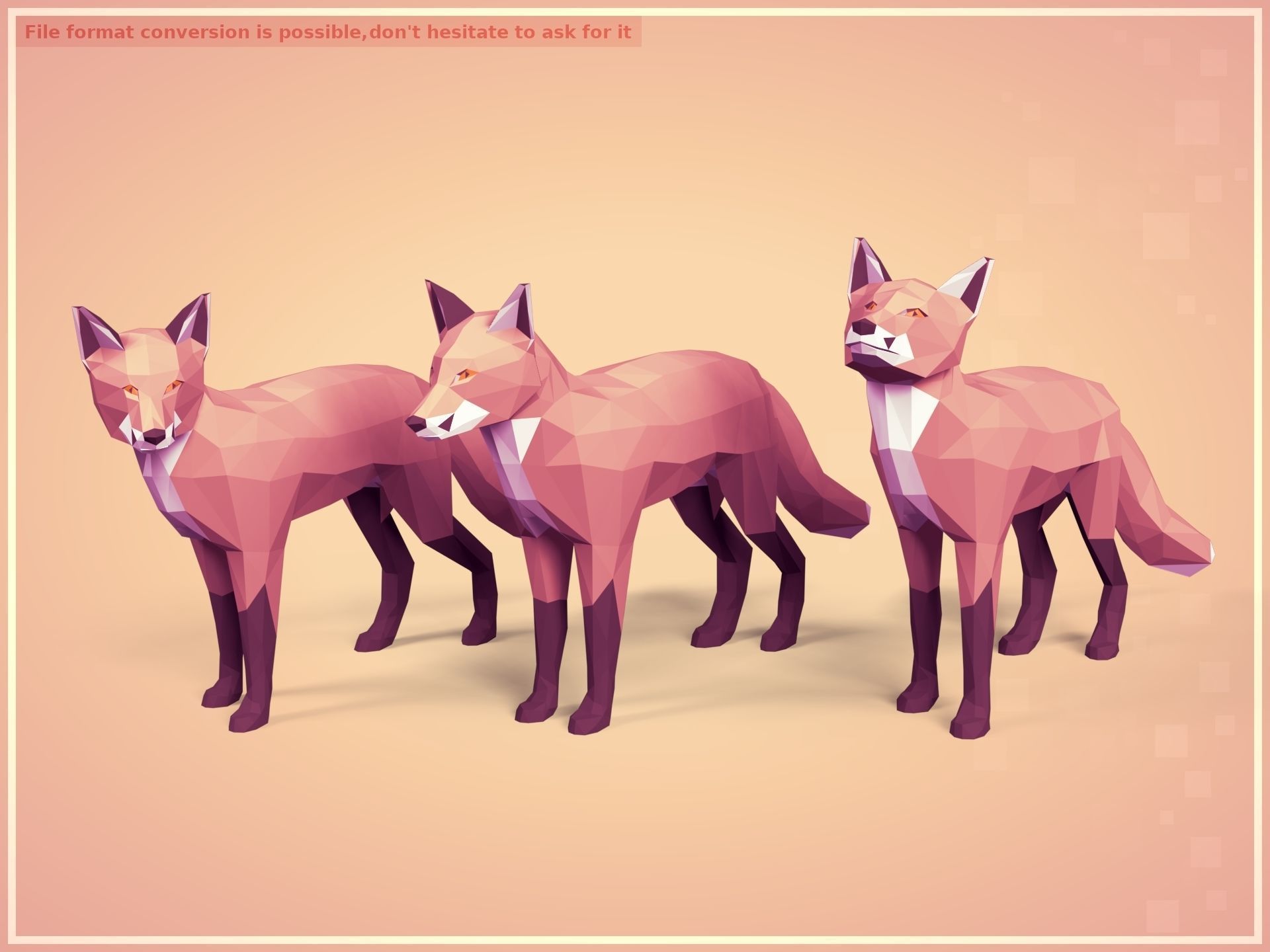 3D model LowPoly Cartoon Red Fox VR / AR / low-poly | CGTrader