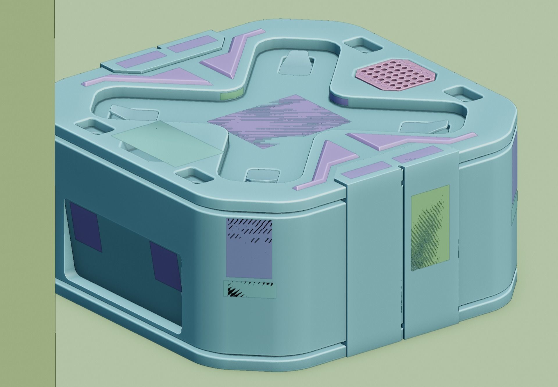 3D model A sci-fi box model made in a blender VR / AR / low-poly | CGTrader