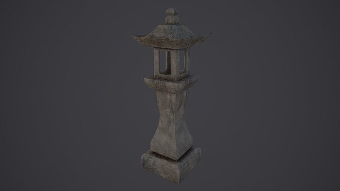 3D model Stone Lantern Low Poly PBR VR / AR / low-poly | CGTrader