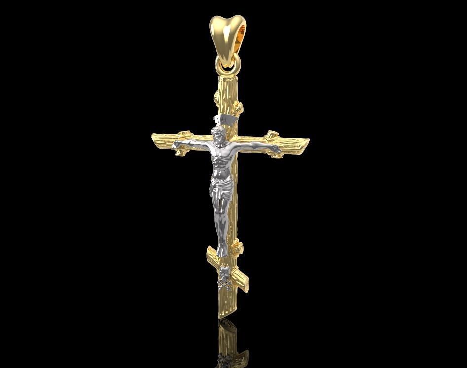 Wood texture gold cross 3D model 3D printable | CGTrader