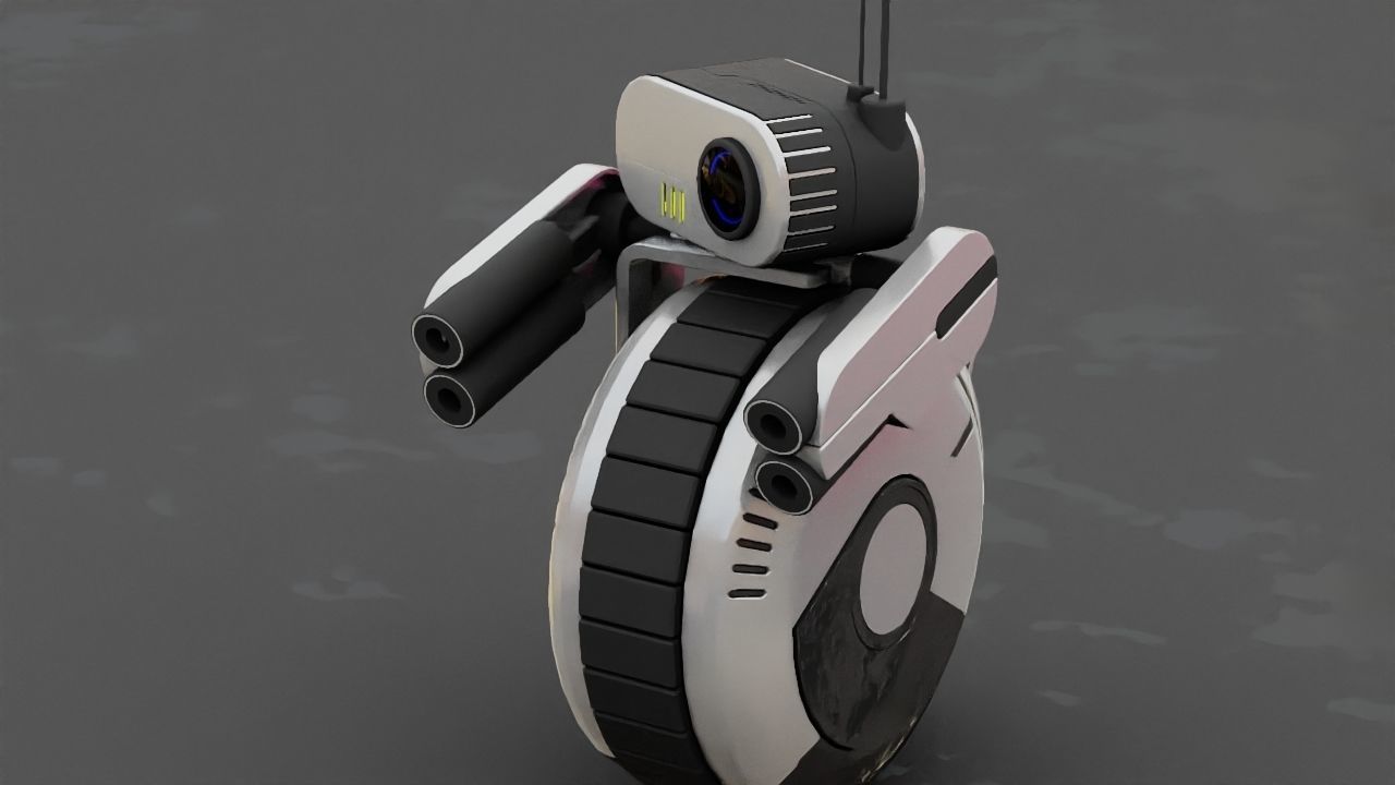 Wheel Droid rigged character 3D model rigged | CGTrader