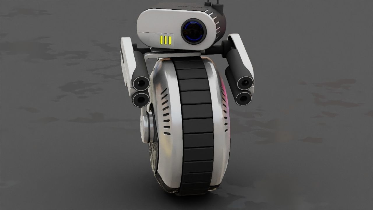 Wheel Droid rigged character 3D model rigged | CGTrader