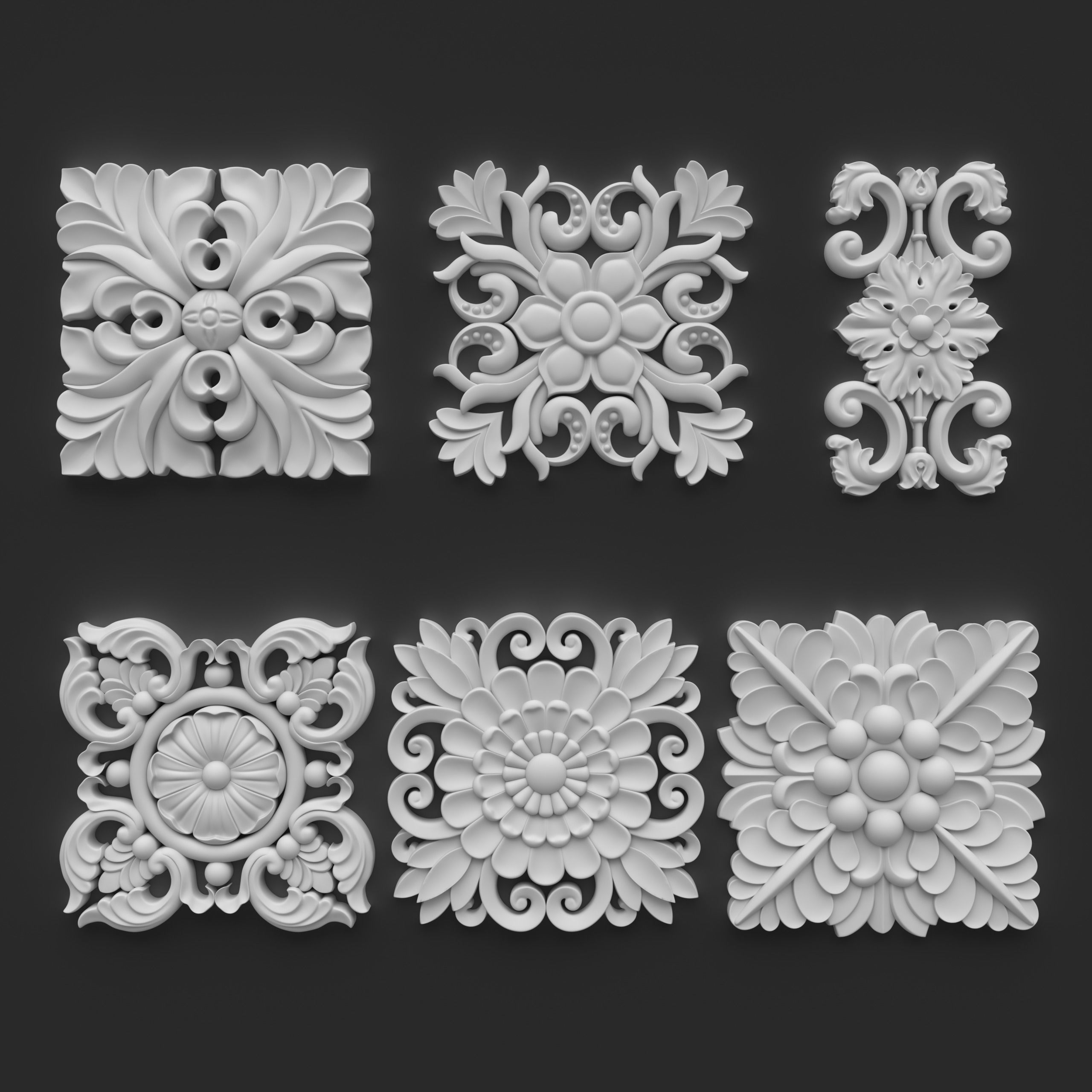 CNC Sculpted Ornament Pack VOL 3 3D model 3D printable | CGTrader