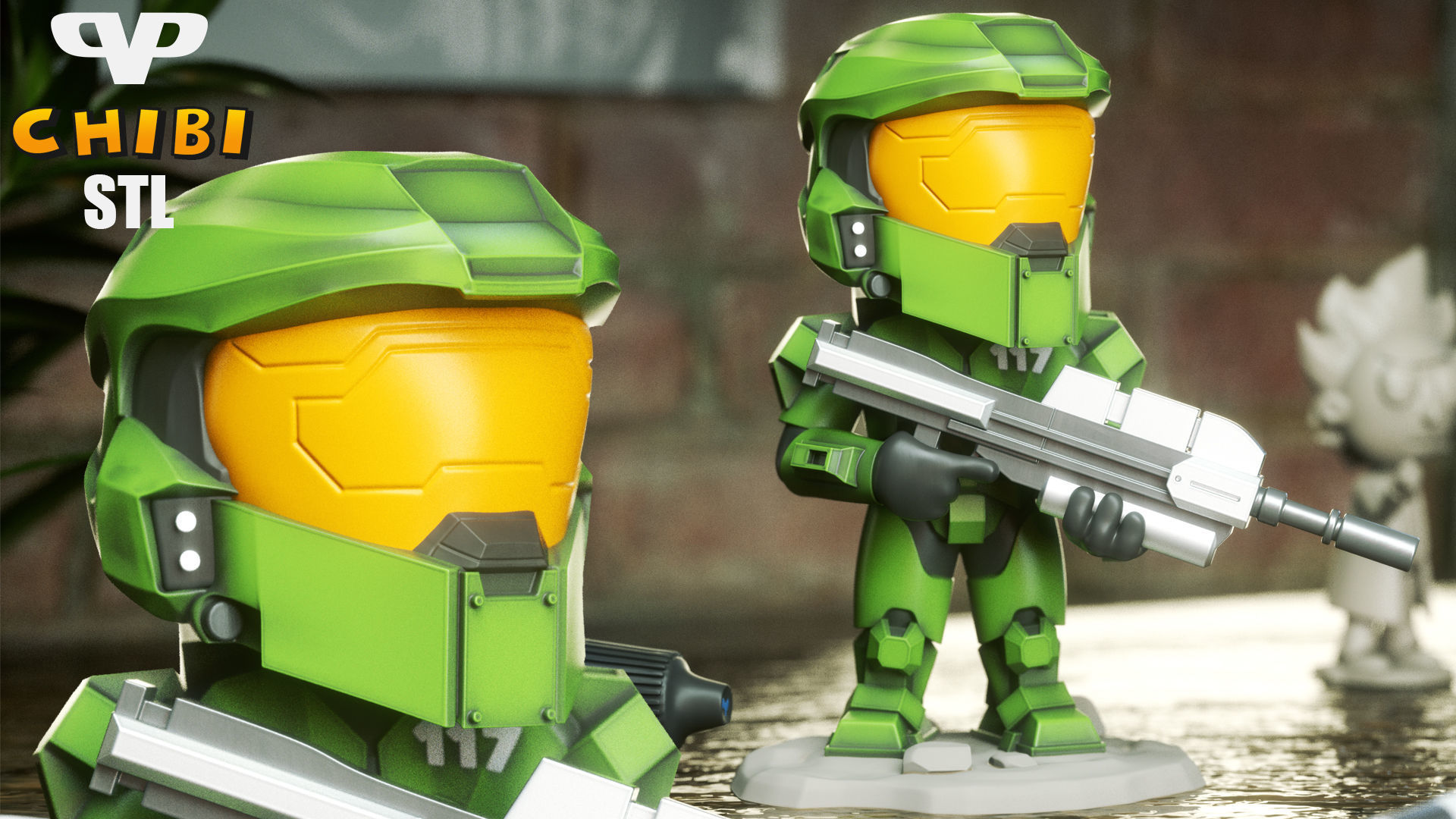 Master Chief Chibi Halo Chibi STL for 3D Printing ChibiSTL 3DXM 3D ...