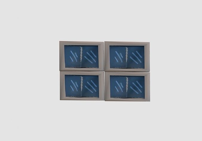 3D model square blue window VR / AR / low-poly | CGTrader