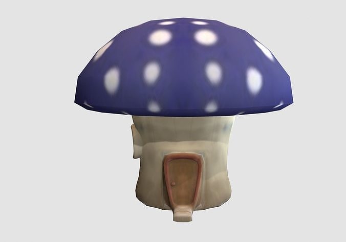 3D model blue mushroom house VR / AR / low-poly | CGTrader