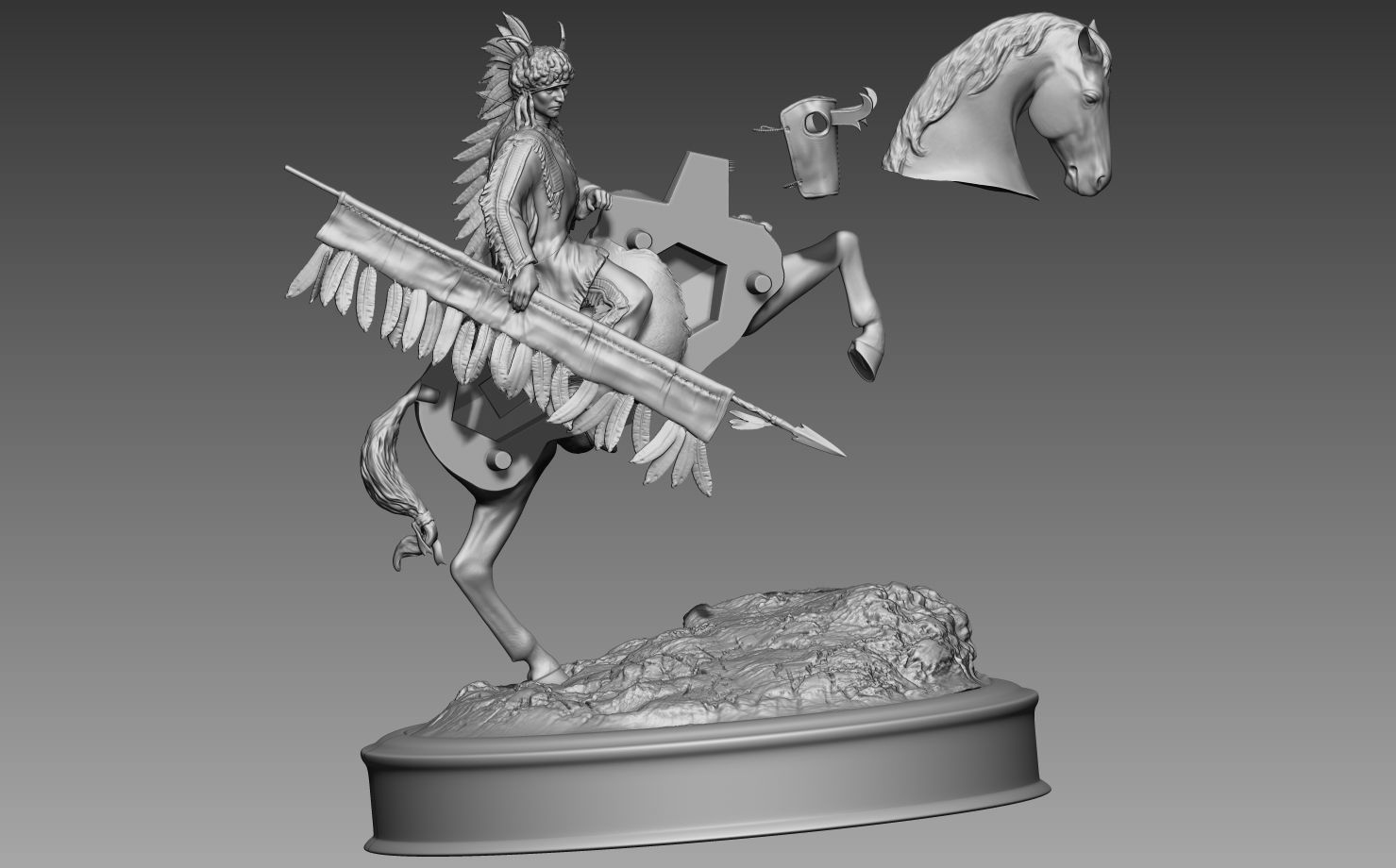 Cheyenne Warrior 3D model 3D printable | CGTrader