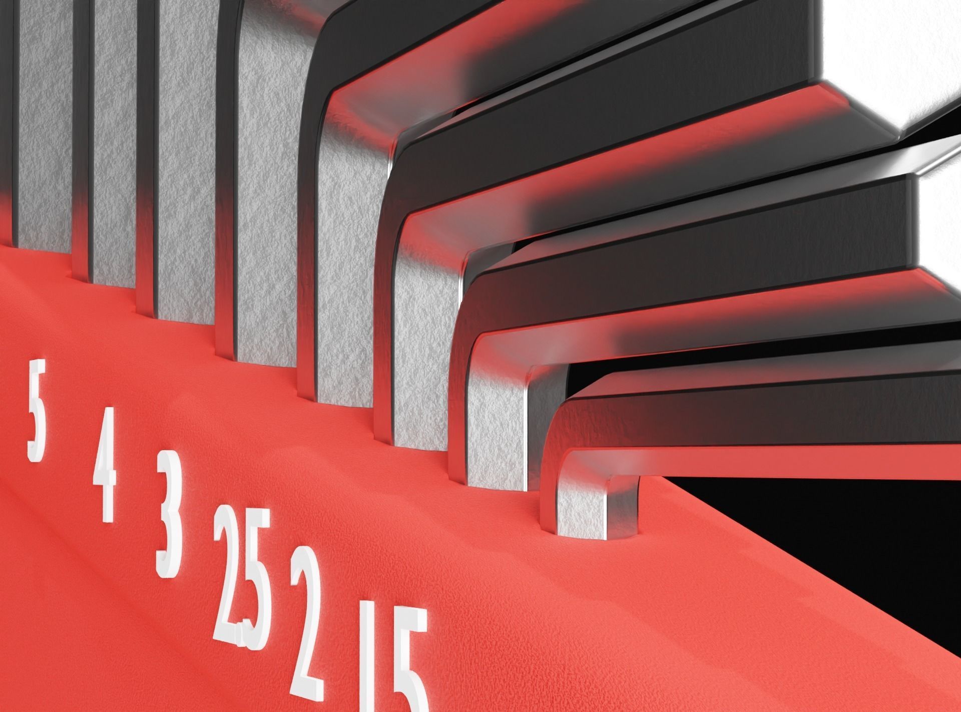 Allen key set - Long rounded 3D model | CGTrader