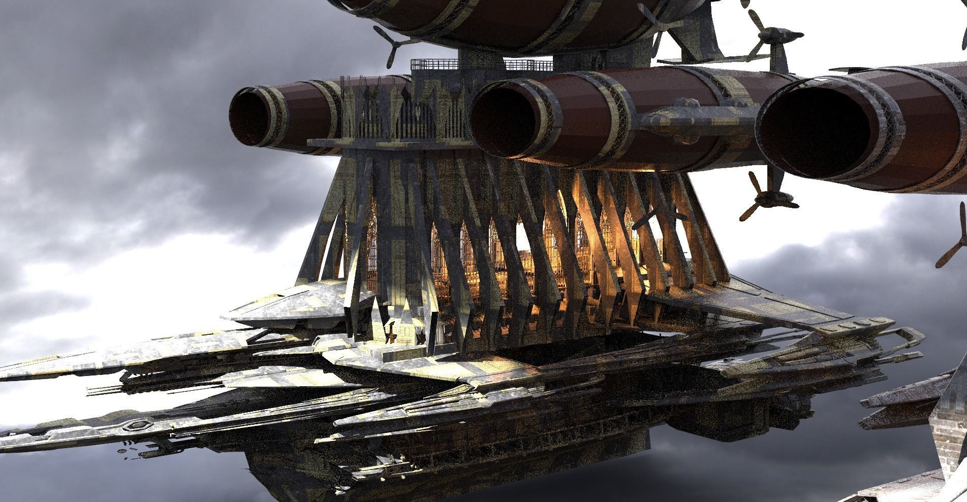 Royal Dragon Cathedral Ship 3D model | CGTrader